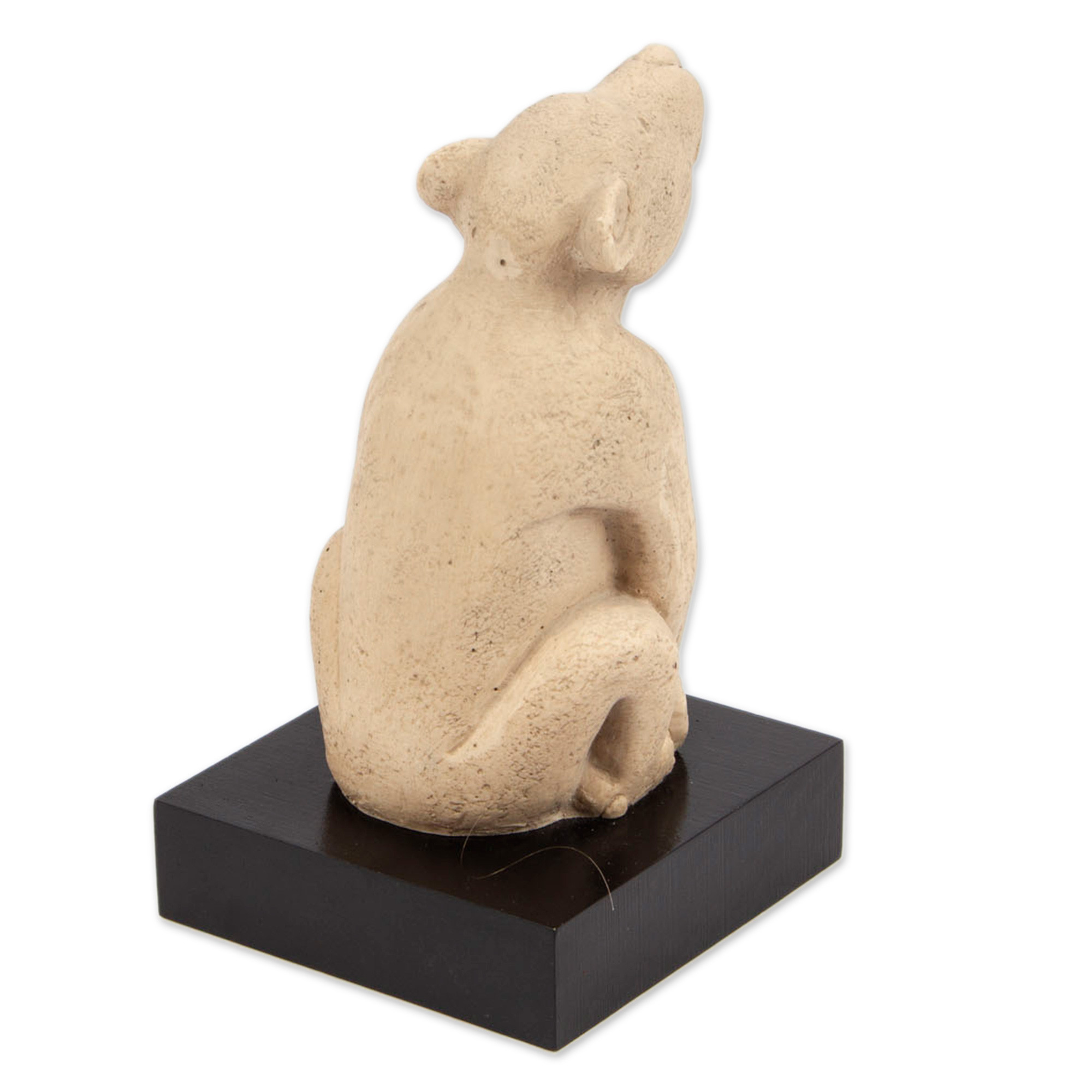 Aztec Dog Sculpture with Stand - Xoloitzcuintle | NOVICA