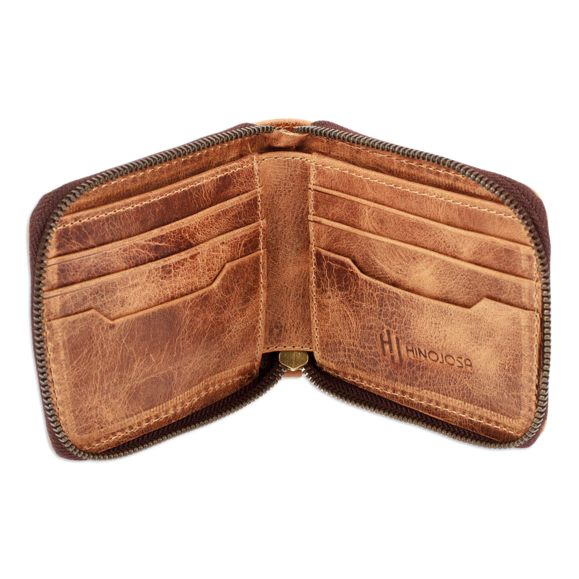 UNICEF Market | Mexican Handmade Amber Leather Wallet with Secure ...
