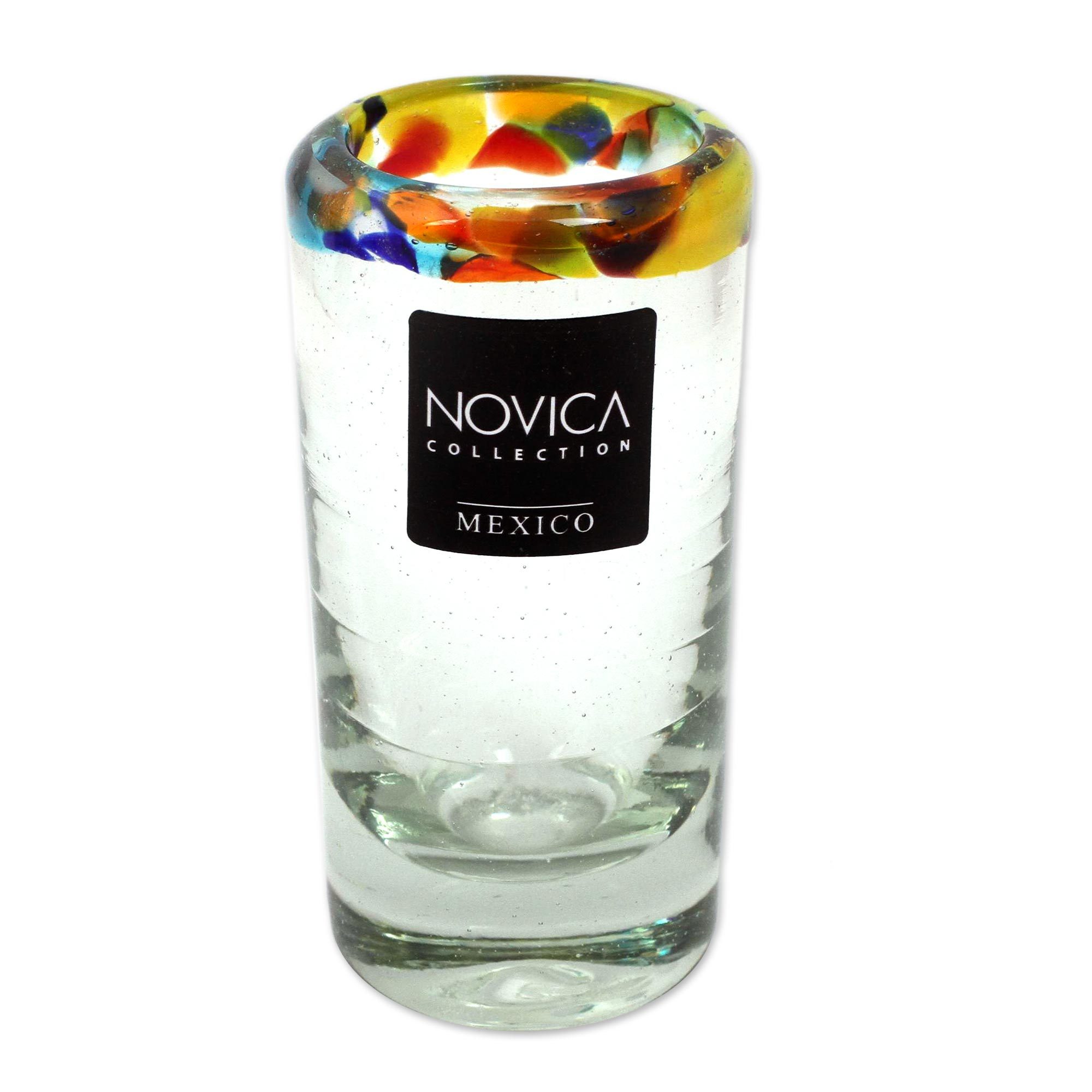 Handcrafted Blown Glass Tequila Shot Glasses (Set of 6) - Confetti Path ...