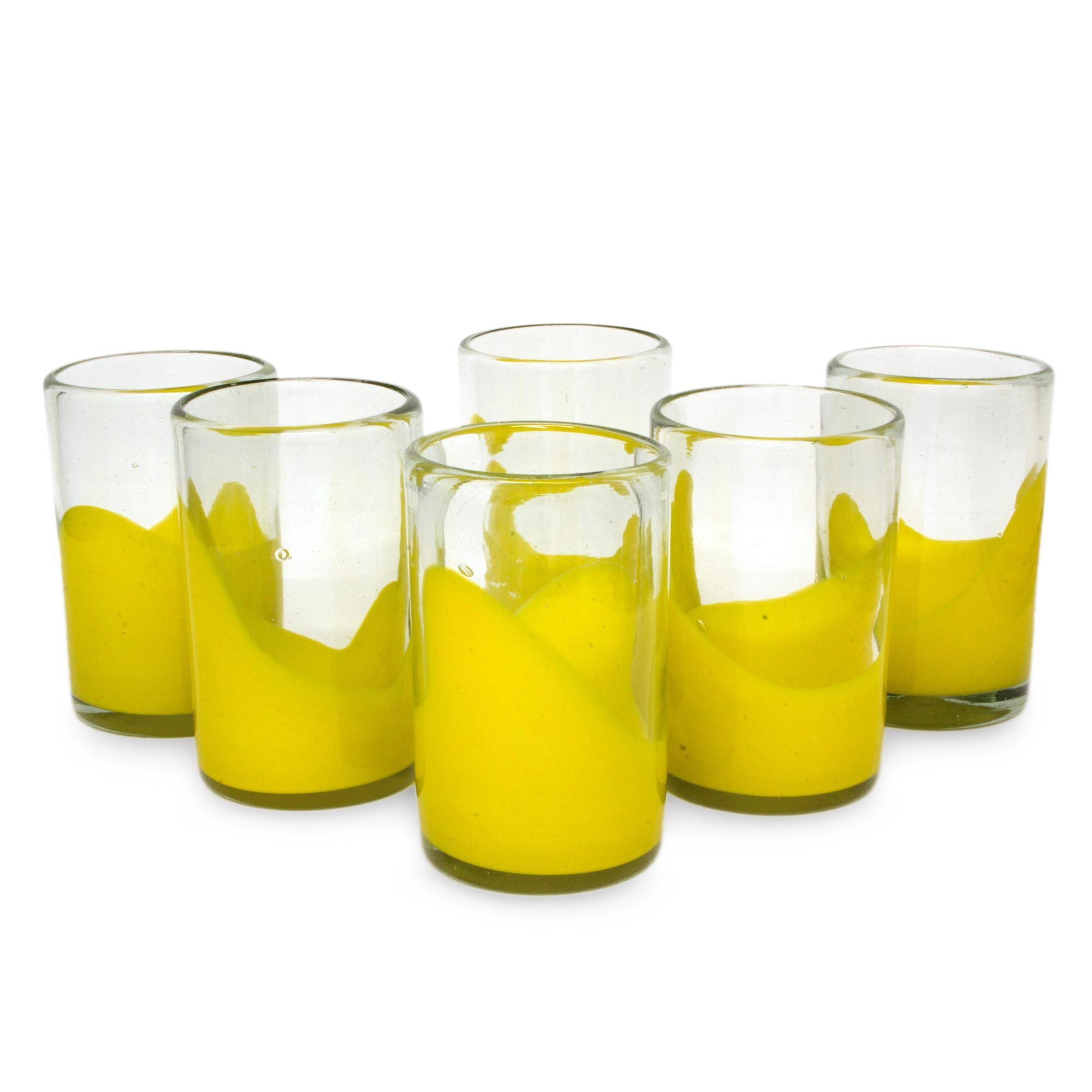 UNICEF Market | Fair Trade Handblown Yellow Glass 16 oz Drinkware Set ...