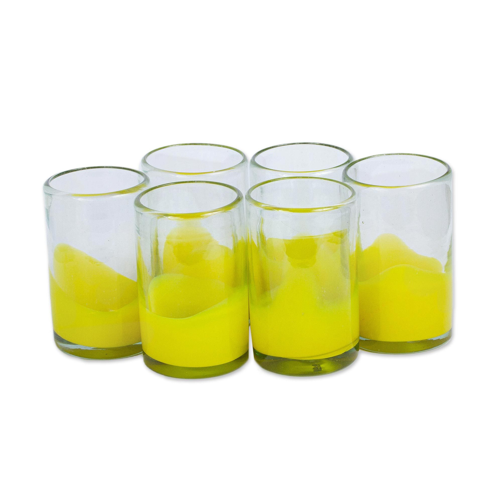 UNICEF Market | Fair Trade Handblown Yellow Glass 16 oz Drinkware Set ...