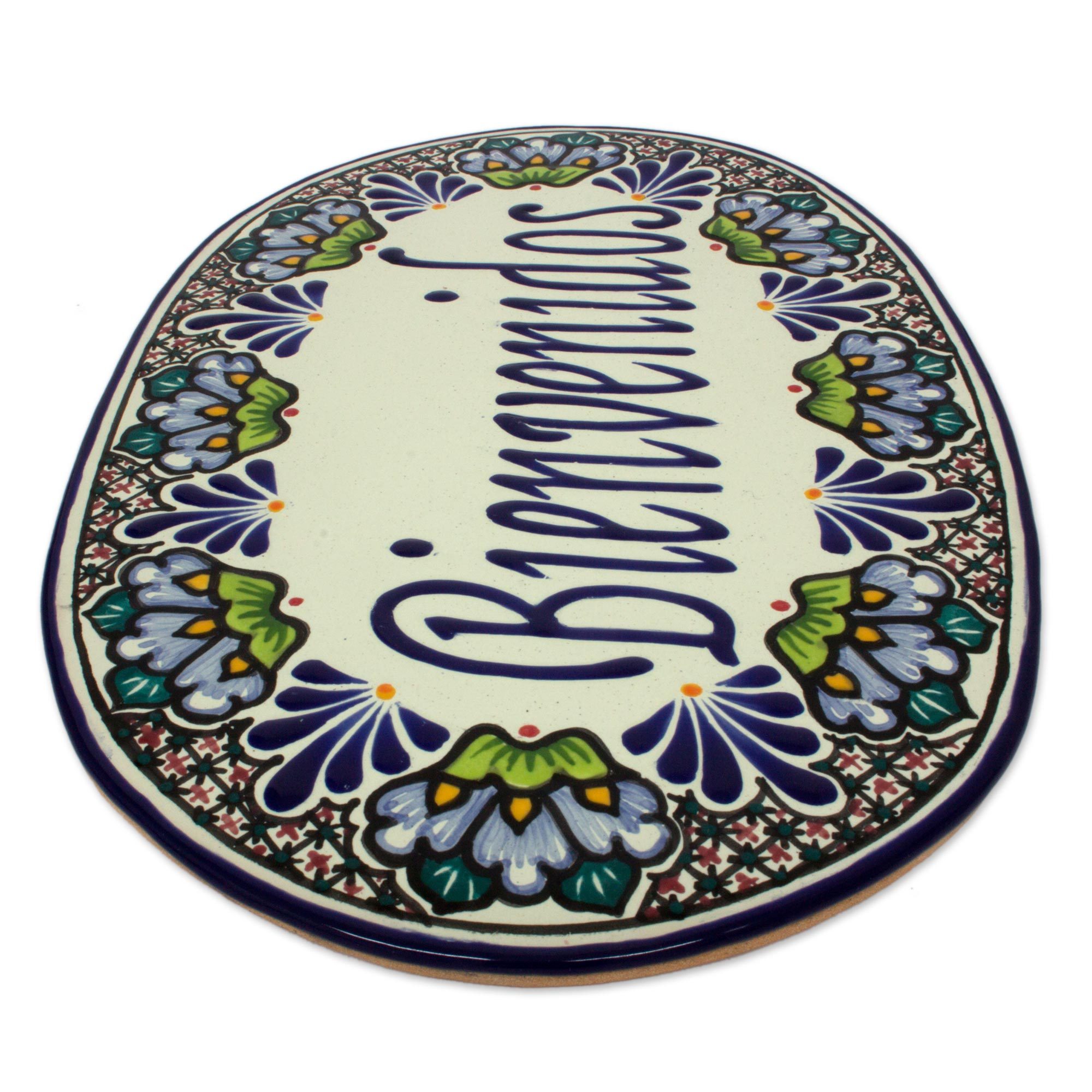 UNICEF Market | Authentic Mexican Talavera Style Ceramic Welcome Sign ...