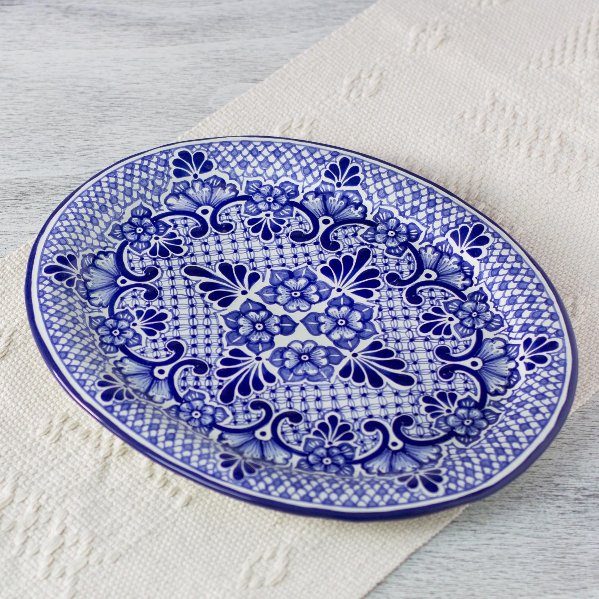 UNICEF Market | Authentic Talavera Style Ceramic Oval Plate from Mexico ...