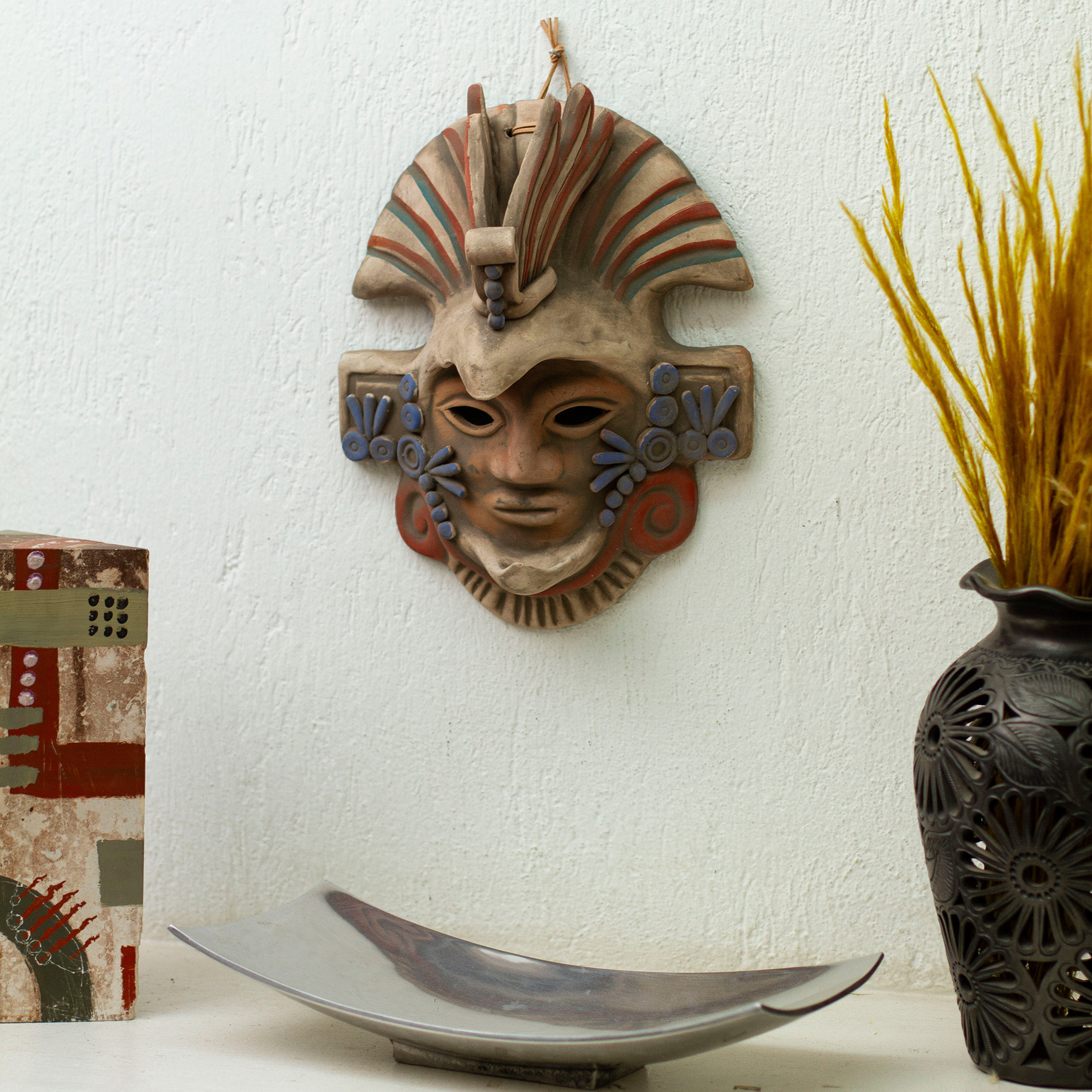UNICEF Market | Handcrafted Mexican Ceramic Aztec Eagle Warrior Mask ...