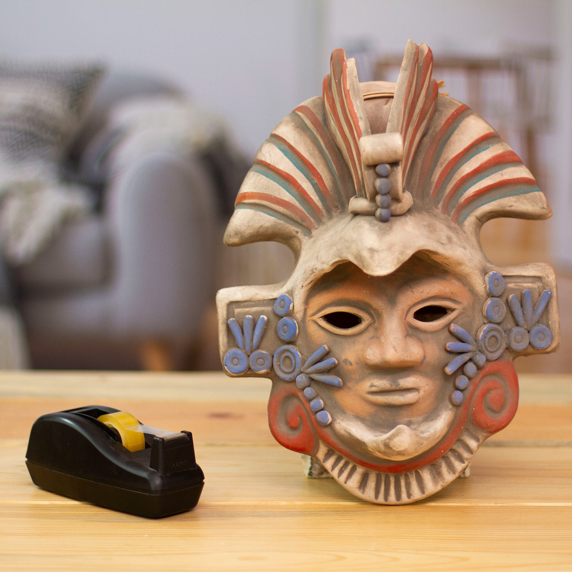 UNICEF Market | Handcrafted Mexican Ceramic Aztec Eagle Warrior Mask ...