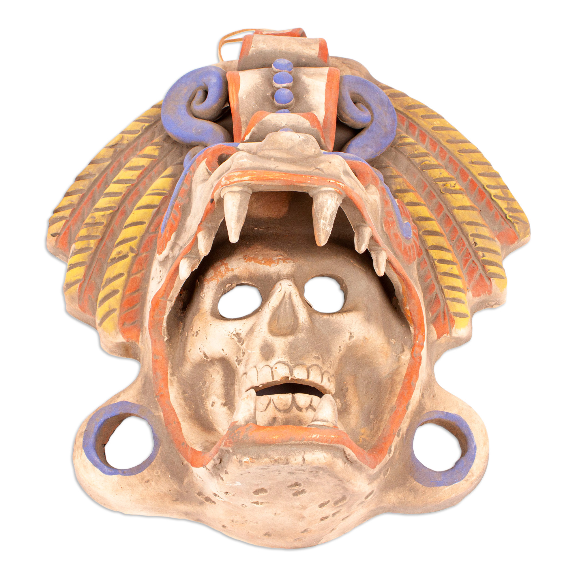 UNICEF Market | Handcrafted Mexican Ceramic Skull and Serpent Mask ...