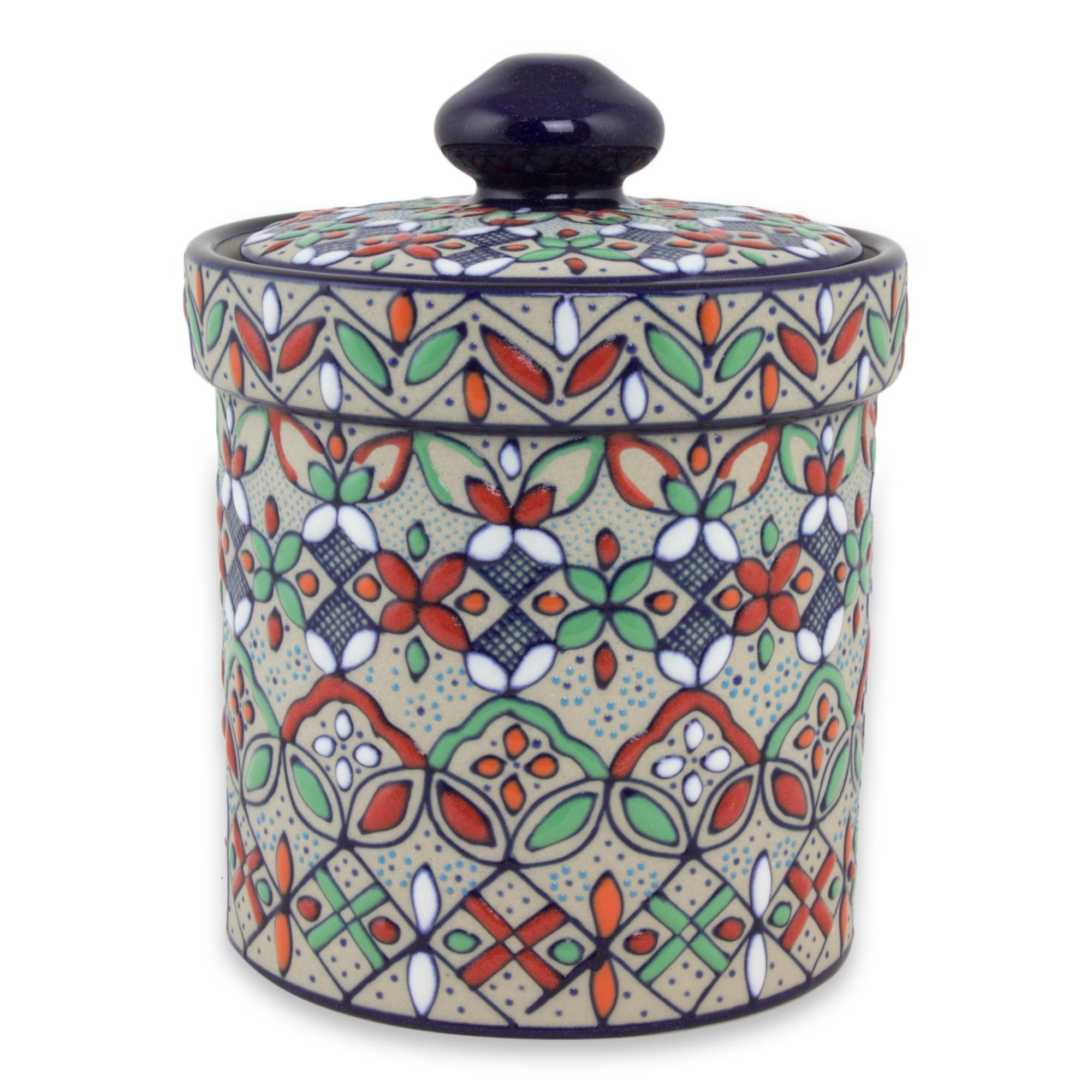 UNICEF Market Floral Artisan Crafted Ceramic Cookie Jar From Mexico Guanajuato Festivals unicef-market-floral-artisan-crafted-ceramic-cookie-jar-from-mexico-guanajuato-festivals