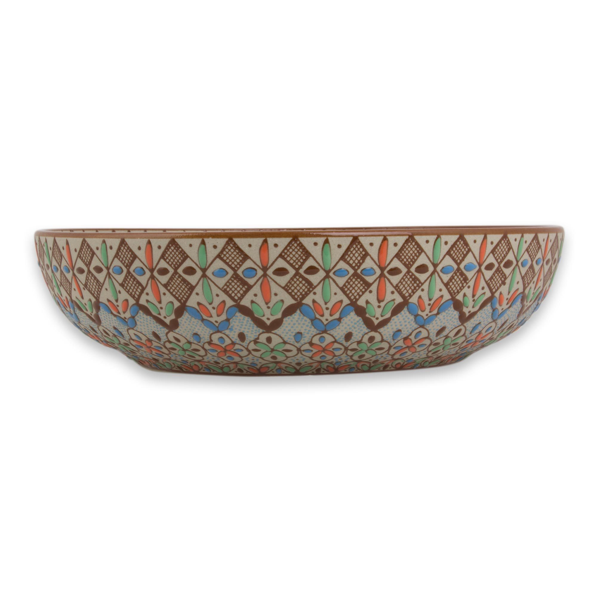 UNICEF Market | 9-Inch Handcrafted Ceramic Bowl in Festive Autumn Tones ...