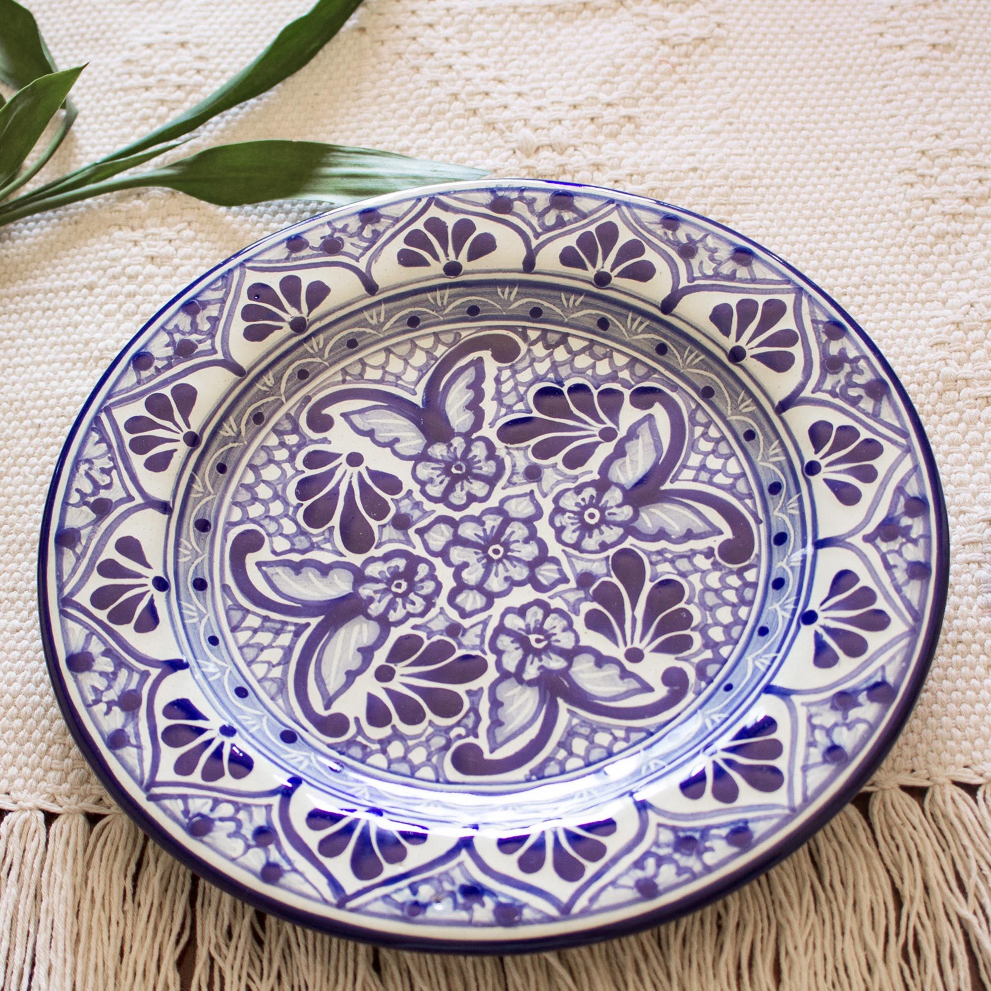 UNICEF Market | Mexican Blue Talavera Style Ceramic Dessert Plates ...