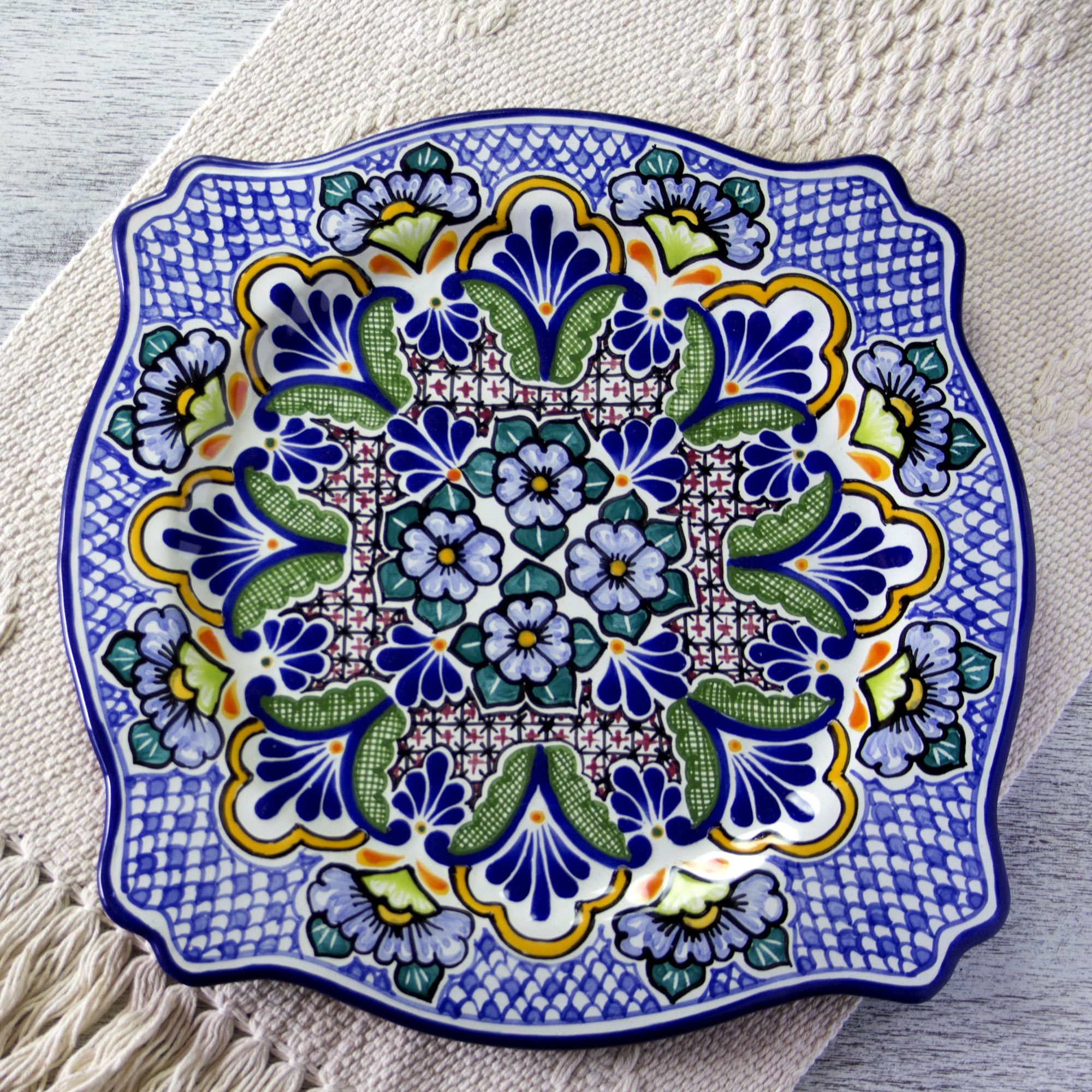 UNICEF Market | Artisan Crafted 11 Inch Blue Talavera Style Ceramic ...