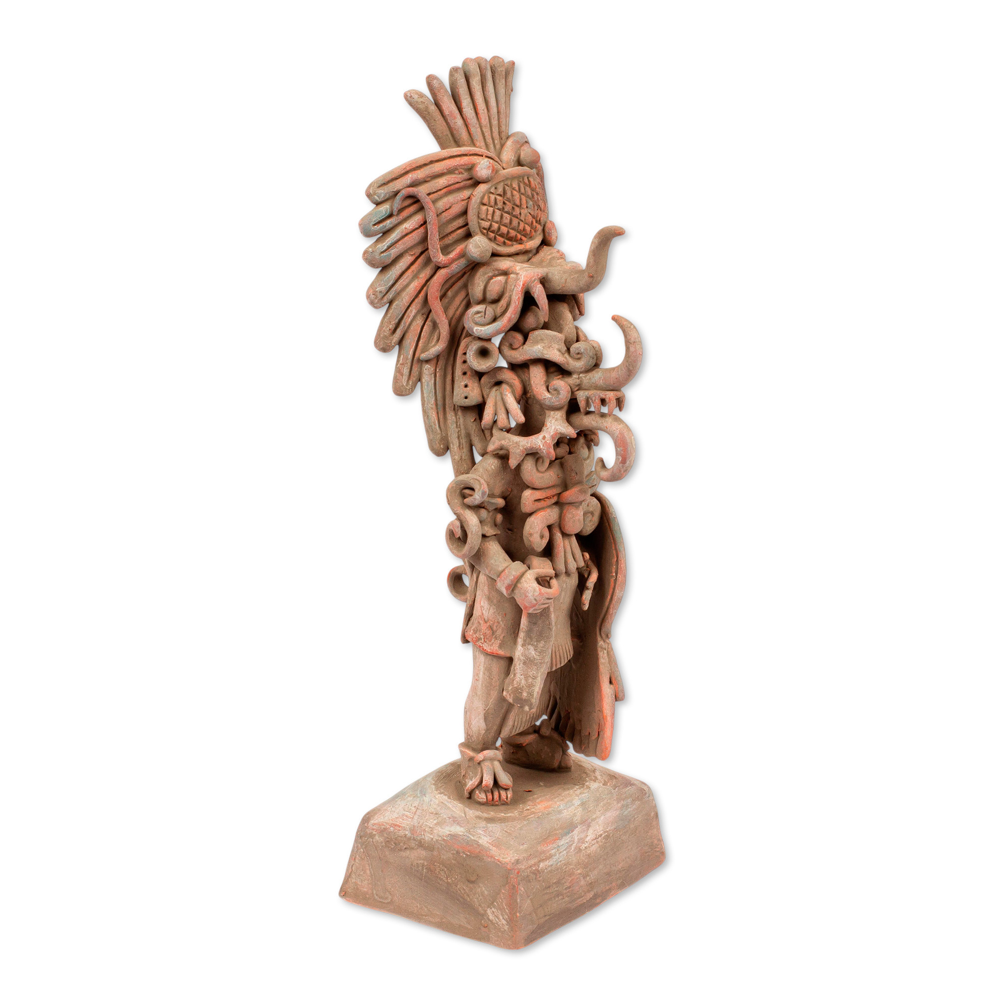 Maya God of Rain Ceramic Statuette Crafted by Hand - Maya Lord Chaac ...