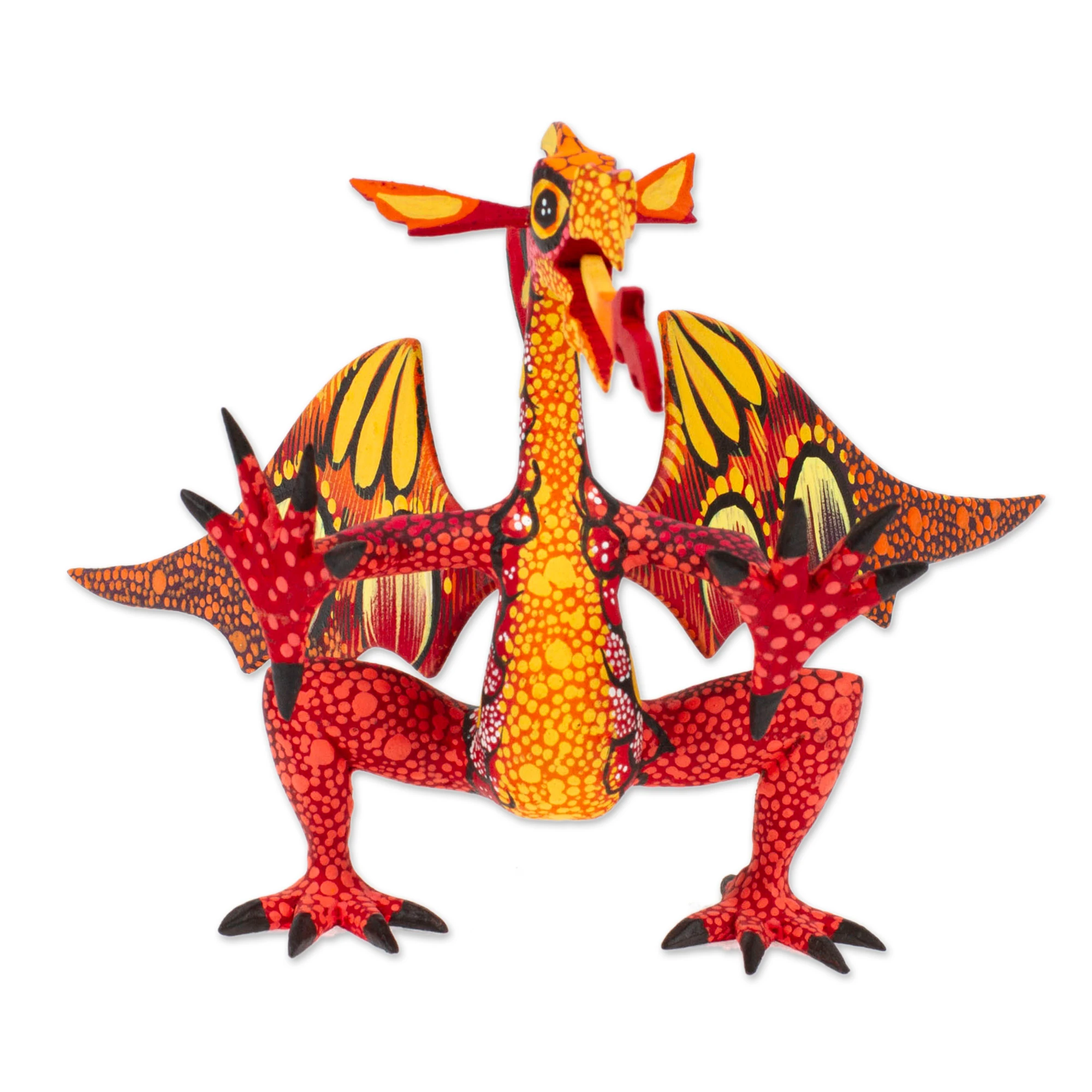 UNICEF Market | Copal Wood Alebrije Sculpture of Dragon in Red and ...