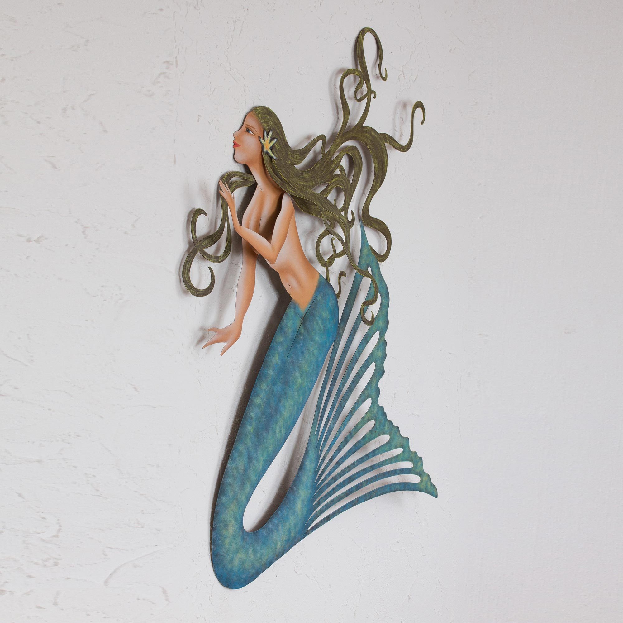 UNICEF Market | Artisan Crafted Steel Mermaid Wall Sculpture from ...