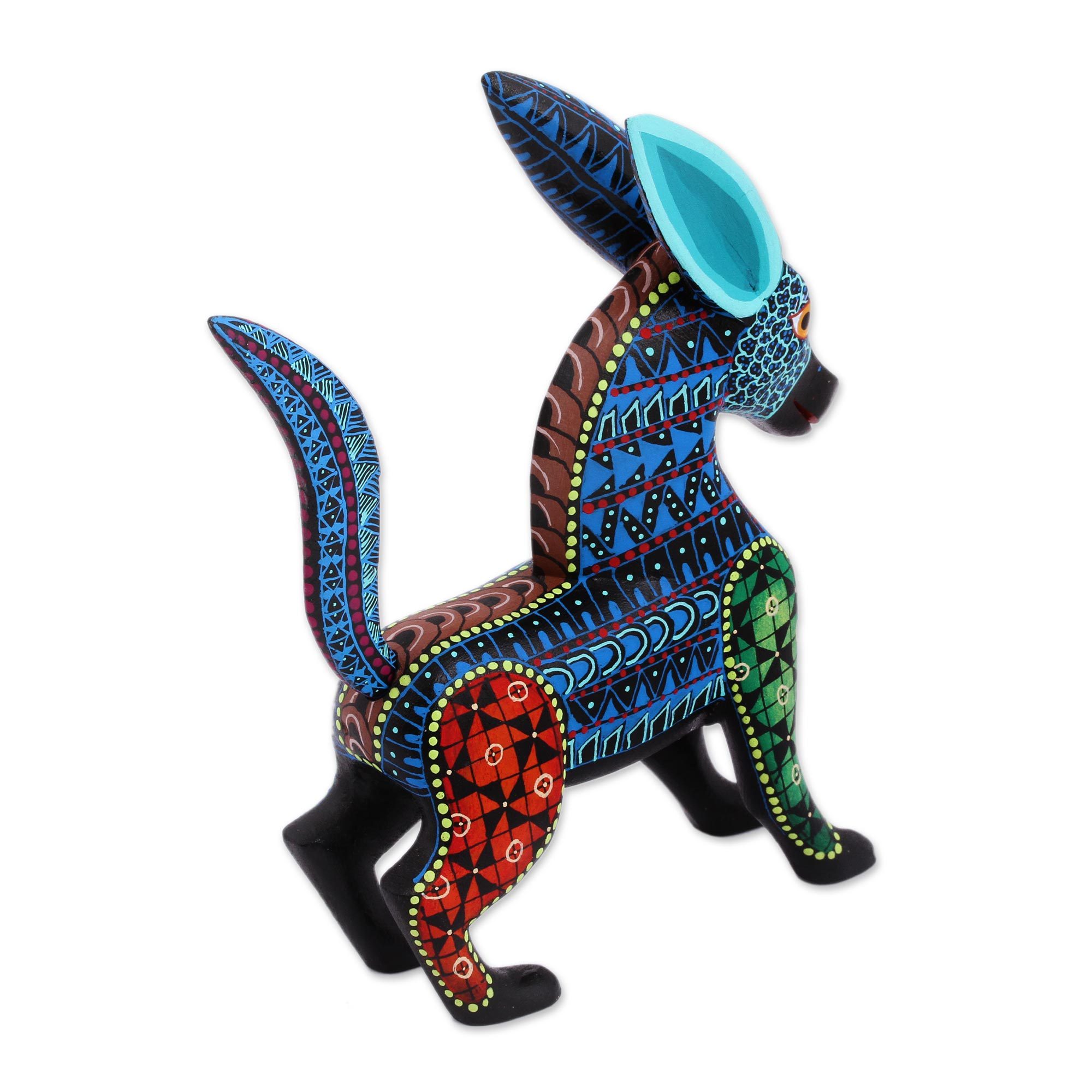 Hand Painted Burro Alebrije Sculpture from Mexico - Little Burro | NOVICA