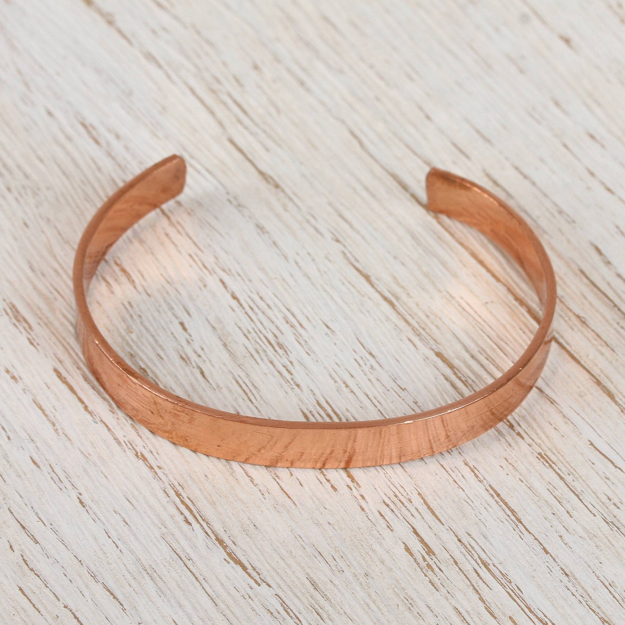 High-Polish Copper Cuff Bracelet from Mexico - Brilliant Gleam | NOVICA
