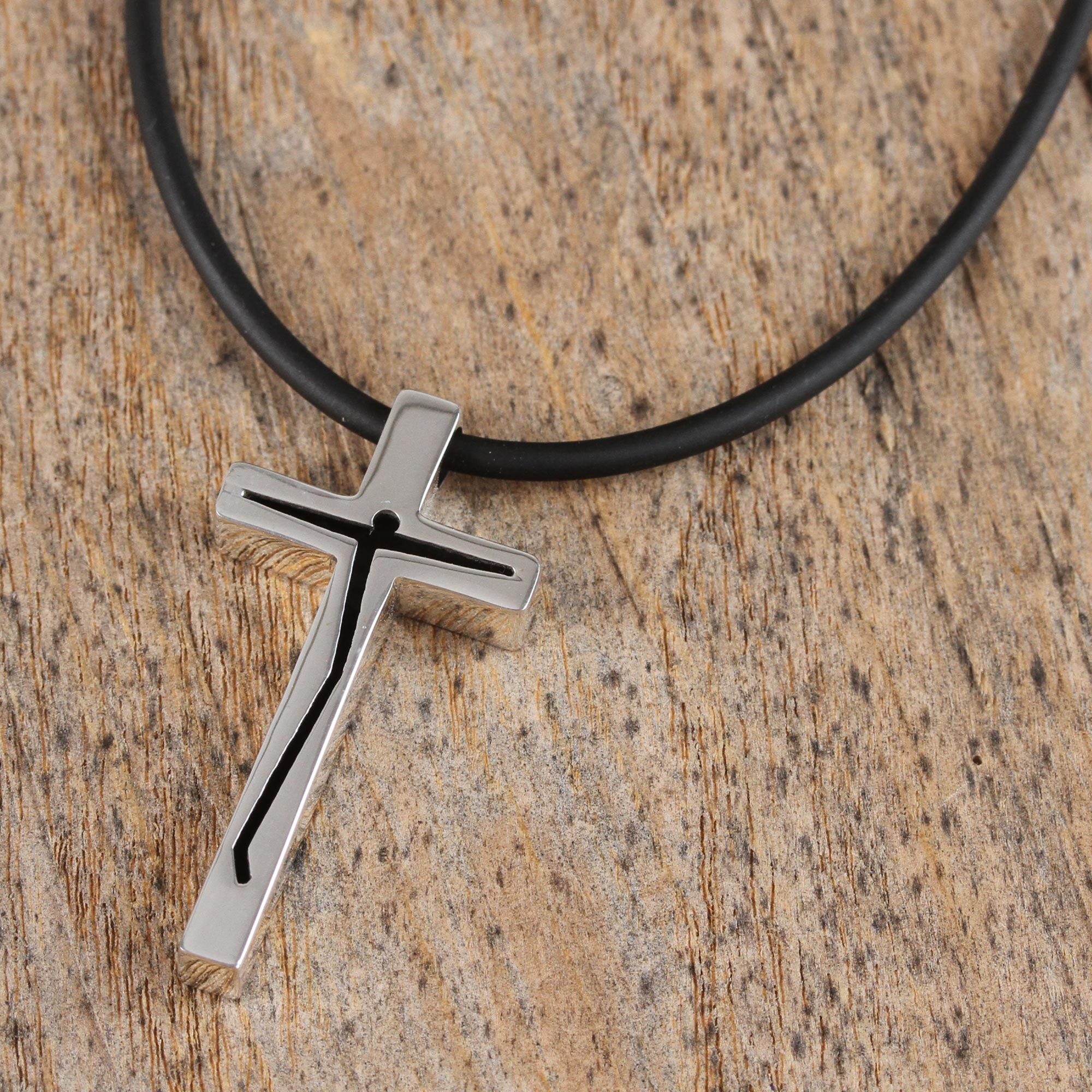UNICEF Market | Men's Simple Sterling Silver Crucifix Necklace from ...