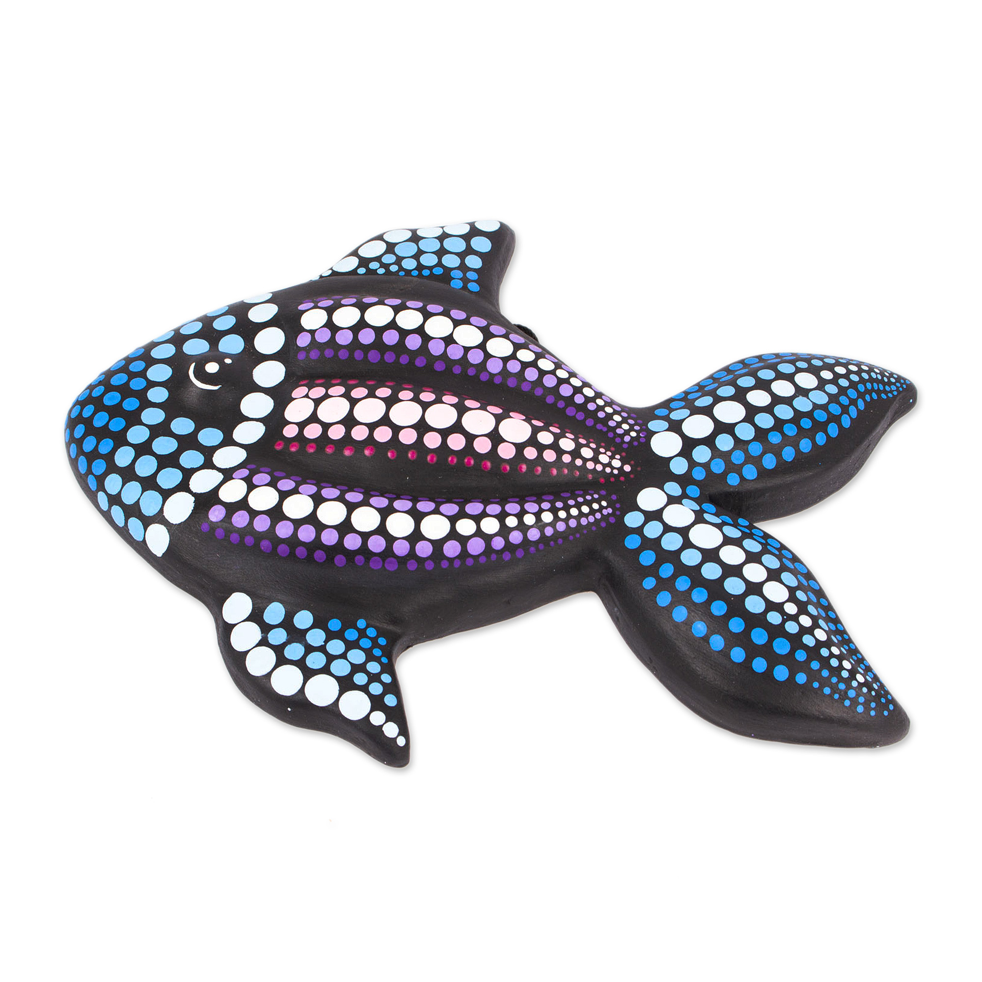 UNICEF Market | Hand-Painted Ceramic Fish Wall Art from Mexico - Black Fish