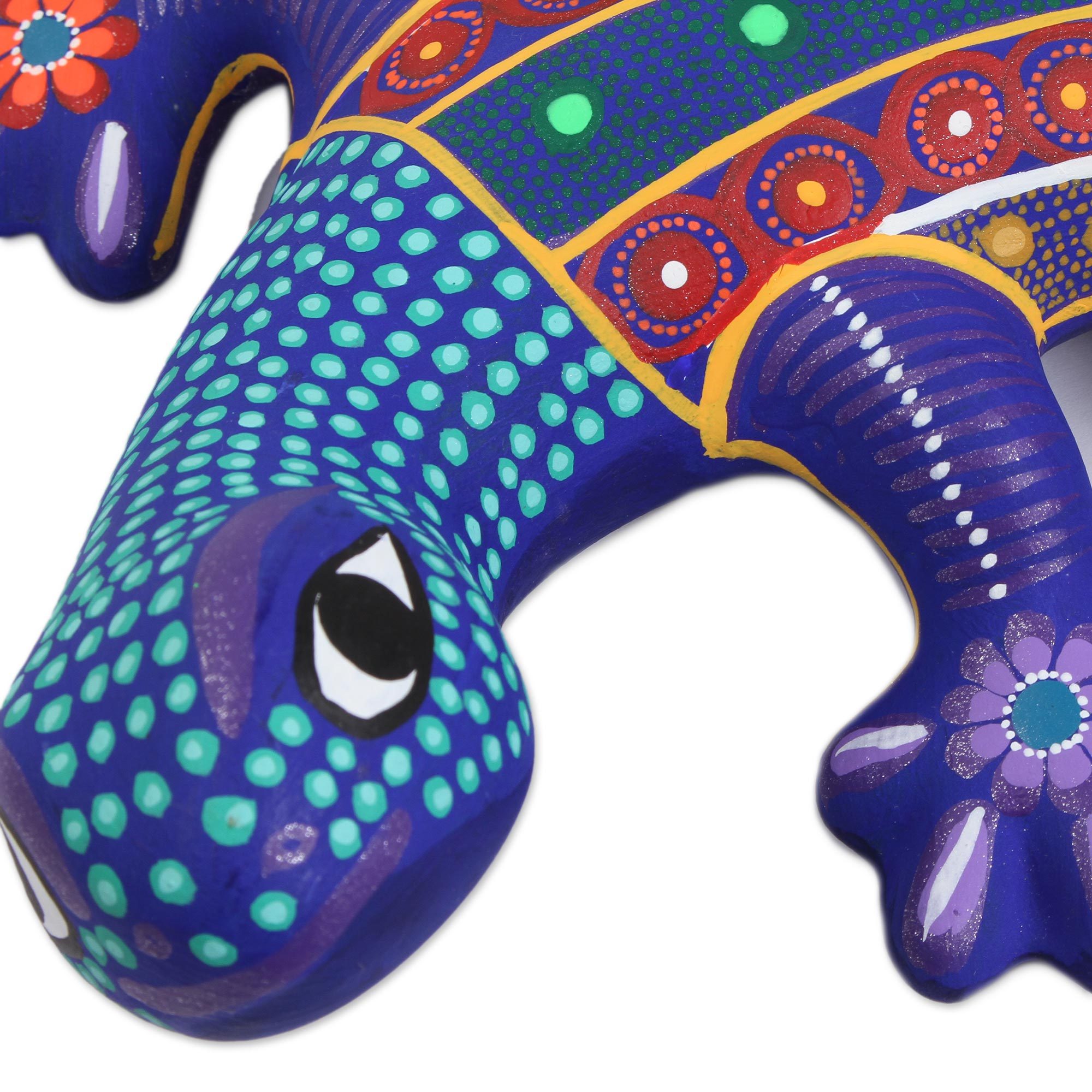 Hand-Painted Ceramic Lizard Wall Art from Mexico - Colorful Lizard | NOVICA