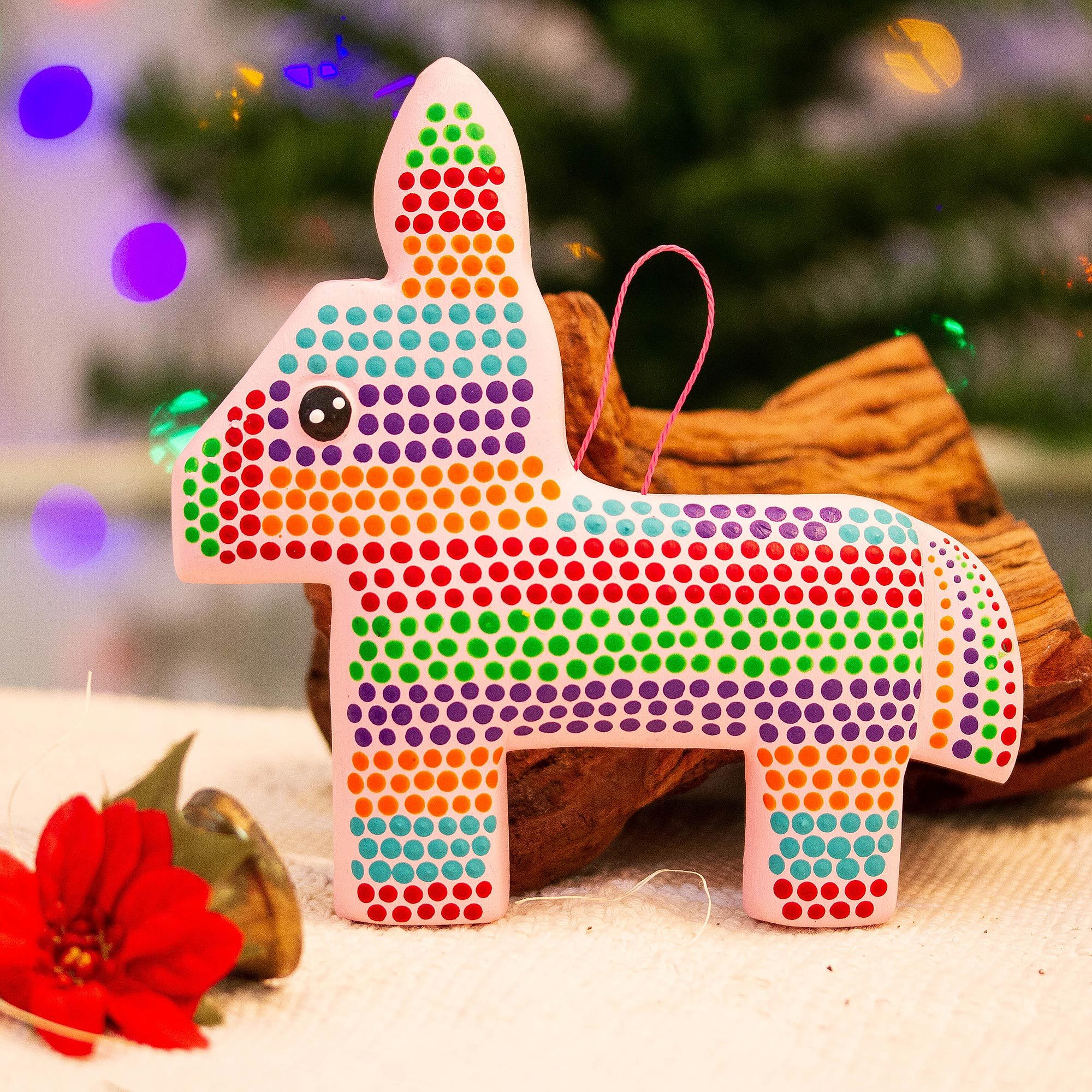 Hand-Painted Ceramic Pinata Wall Art from Mexico - Festive Pinata | NOVICA