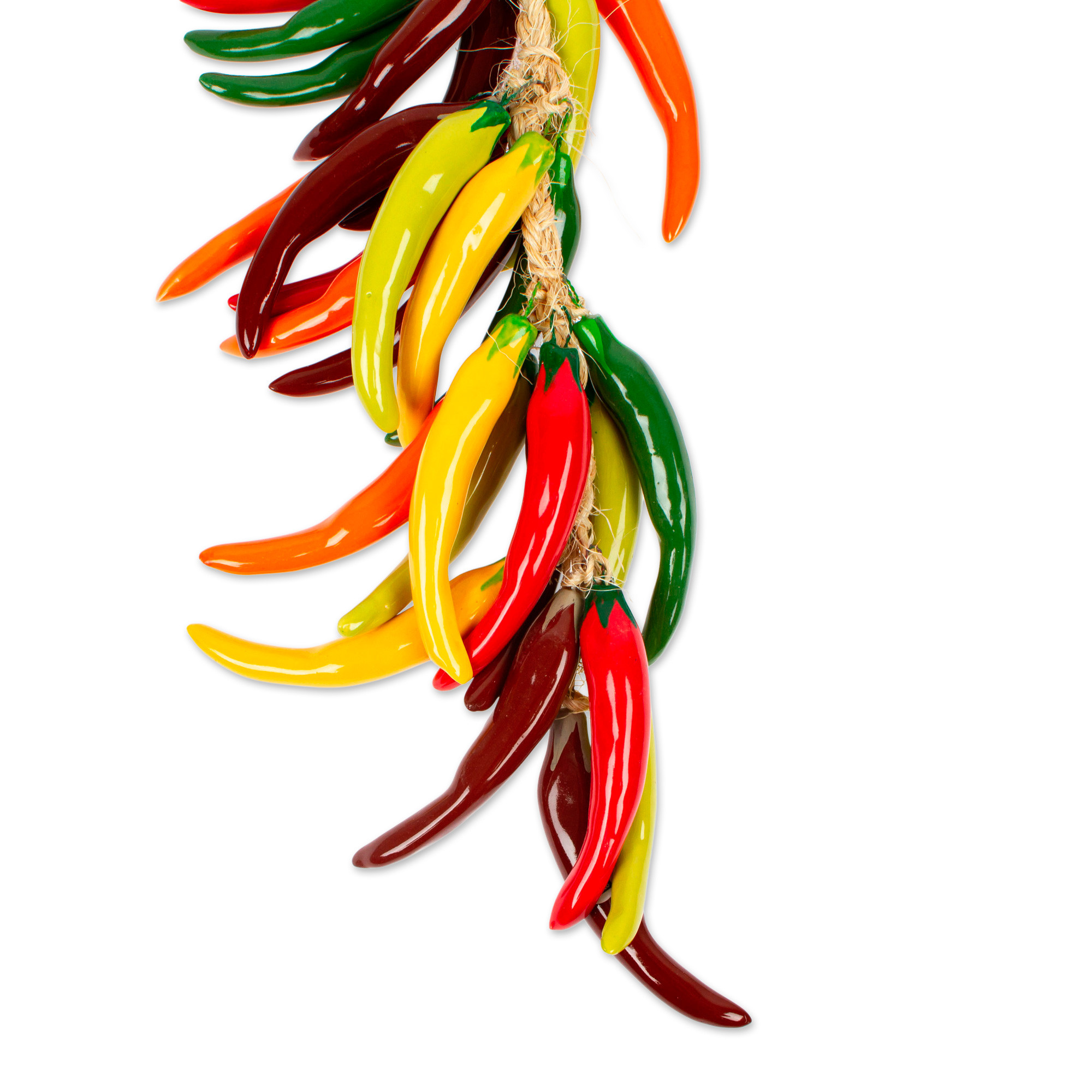 UNICEF Market | Ceramic Chili Pepper Ristra from Mexico - Chili Bunch