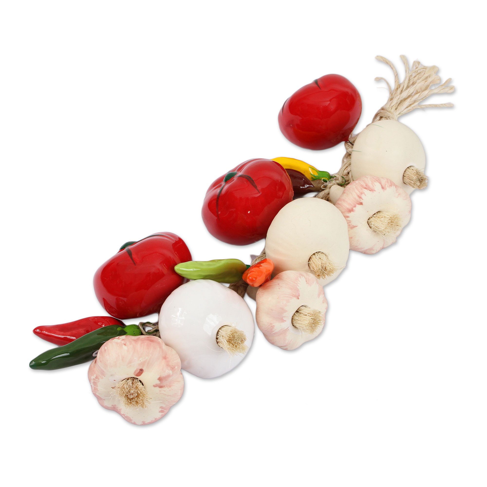 Colorful Ceramic Decorative Ristra from Mexico - Delicious Customs | NOVICA