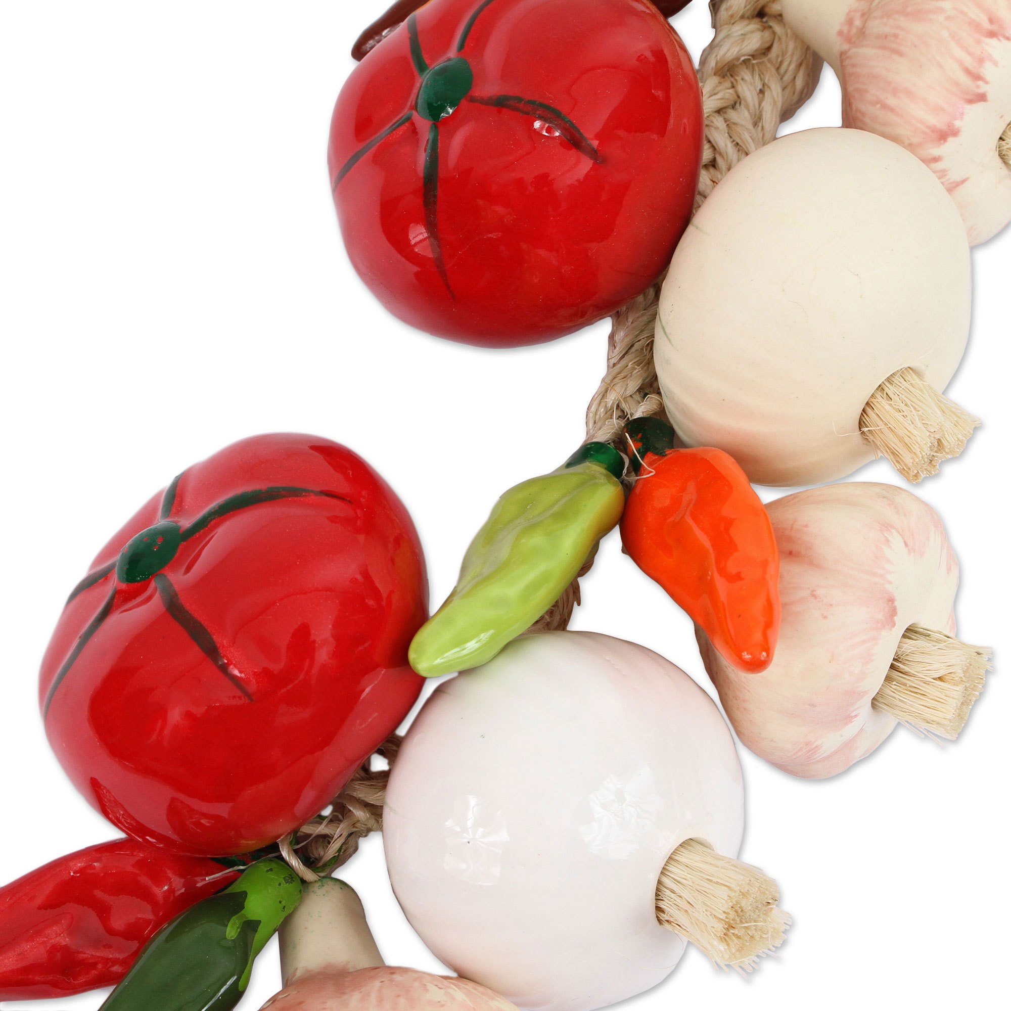 Colorful Ceramic Decorative Ristra from Mexico - Delicious Customs | NOVICA