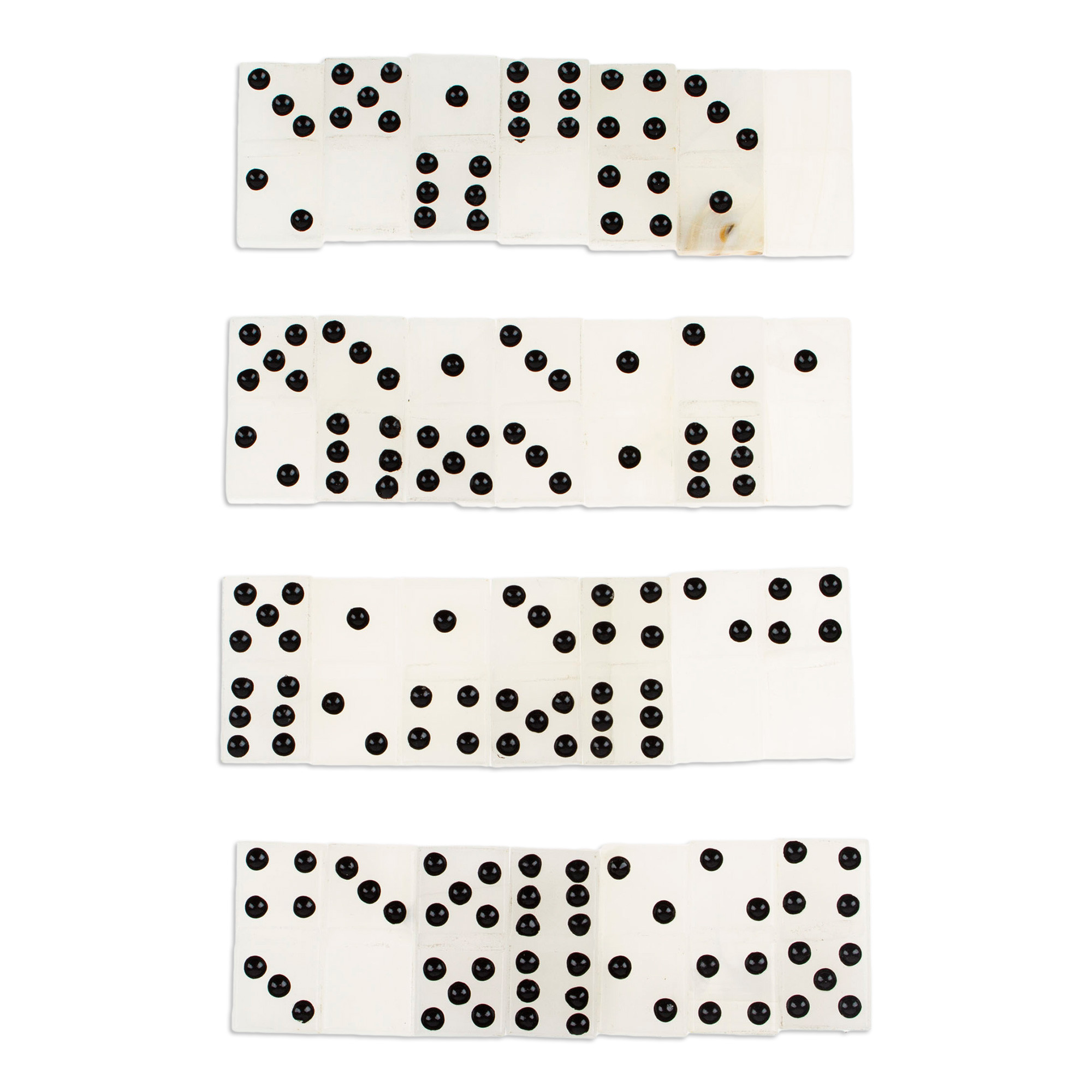 Ivory Onyx Domino Set from Mexico (6 Inch) - Relaxing Game | NOVICA
