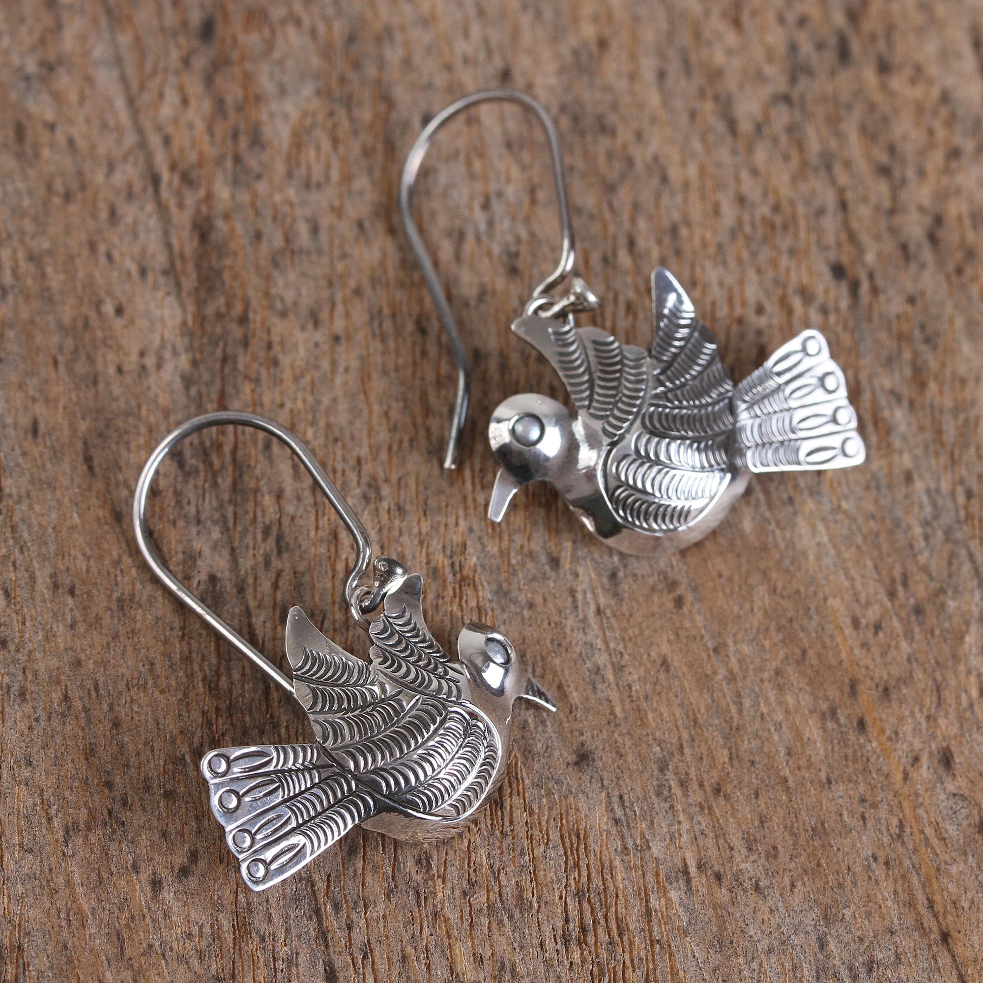 UNICEF Market | Taxco Sterling Silver Bird Dangle Earrings from Mexico ...