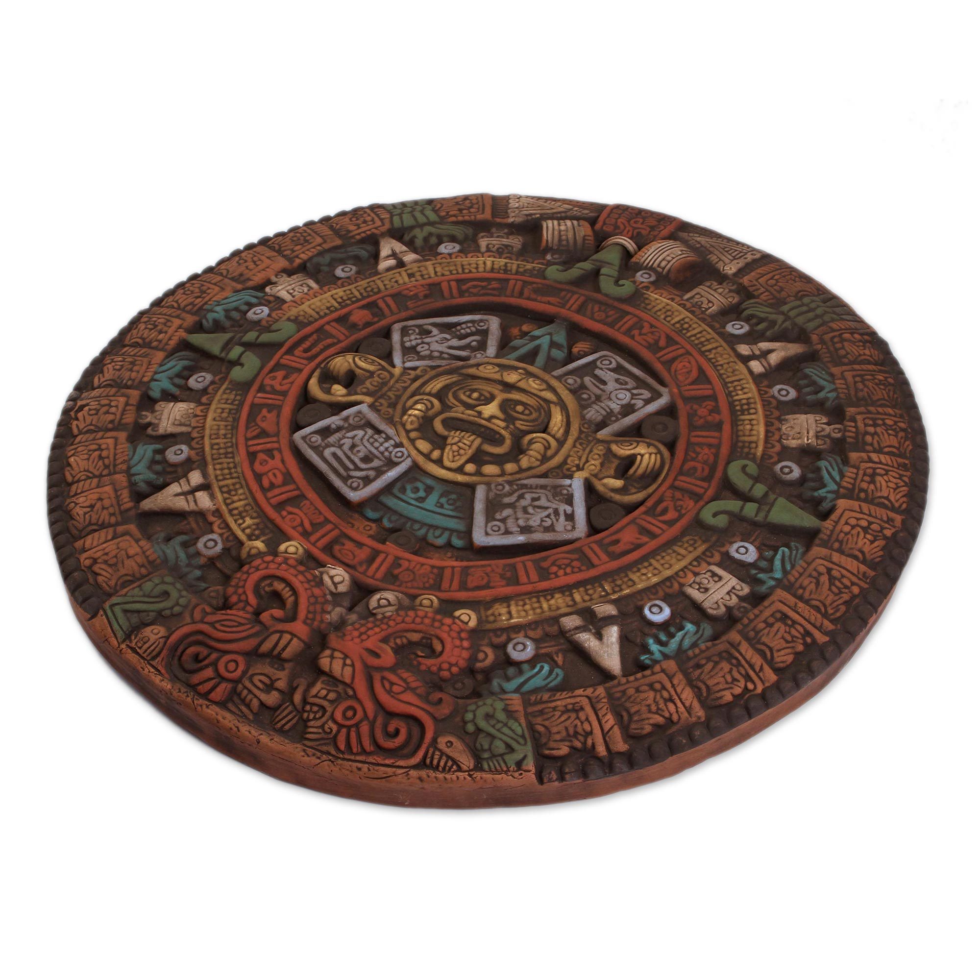 UNICEF Market | Museum Replica Fifth Sun Aztec Calendar Ceramic Relief ...