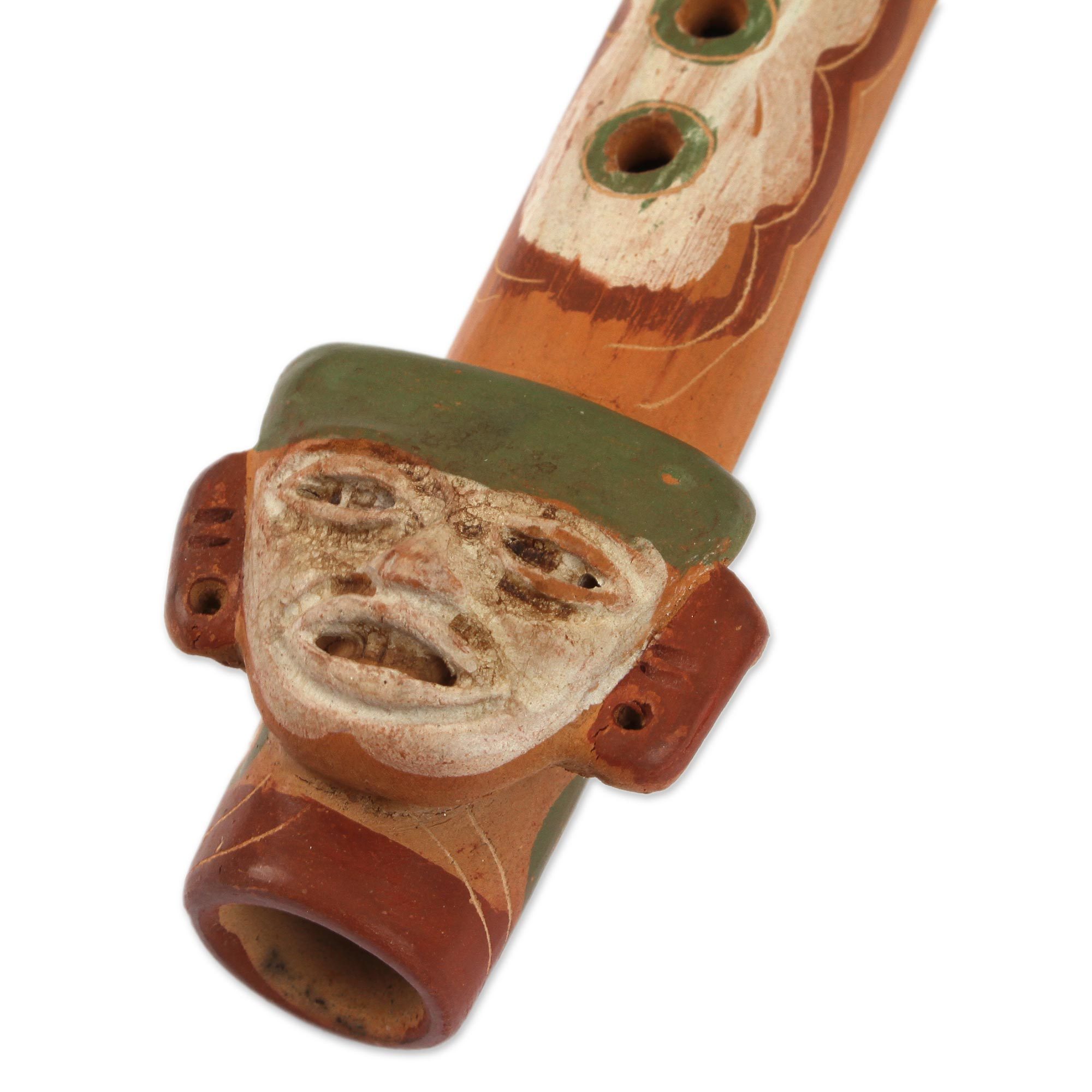 Ceramic Flute from Mexico with Pre-Hispanic Designs - Pre-Hispanic ...
