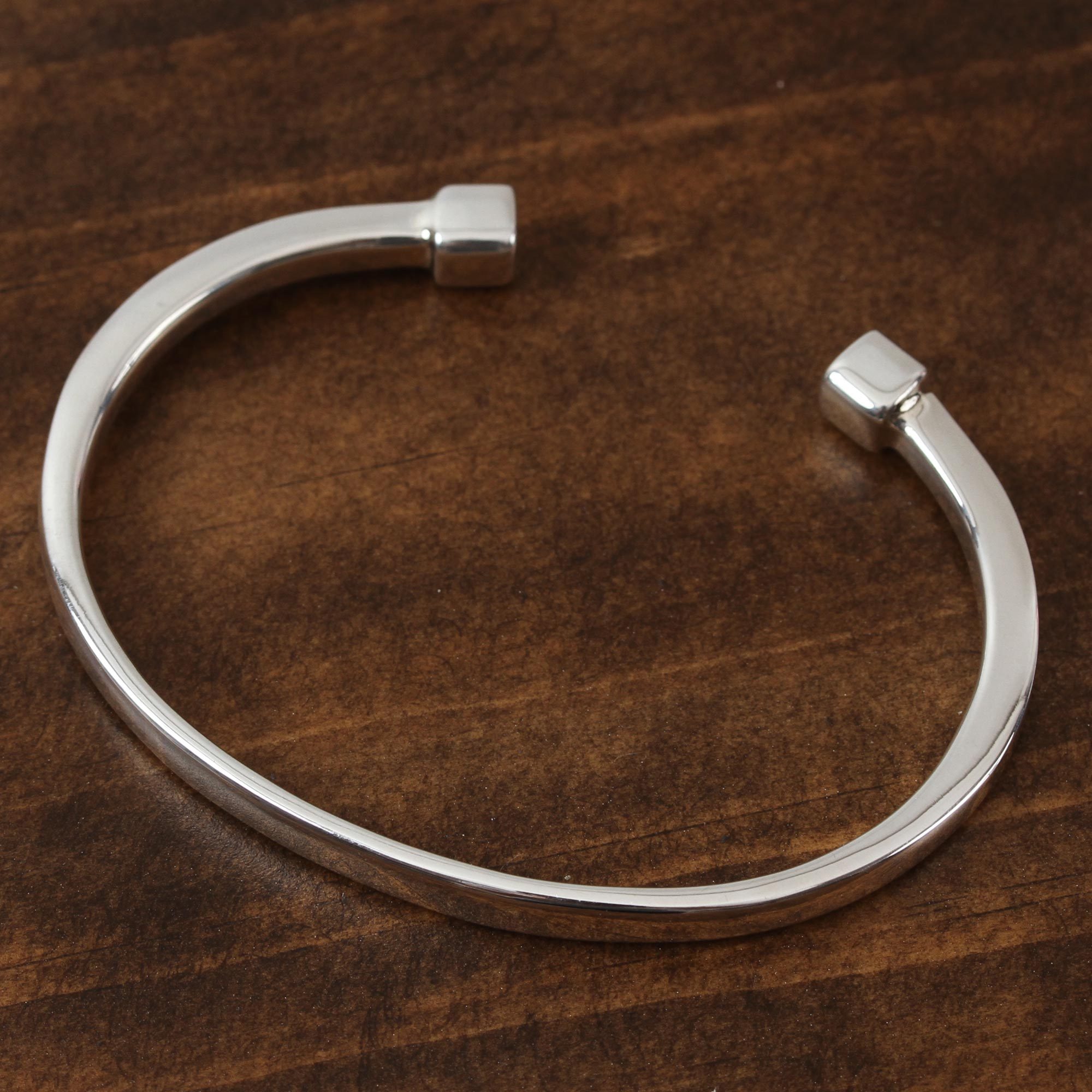 High-Polish Sterling Silver Cuff Bracelet from Mexico - Beginning and ...