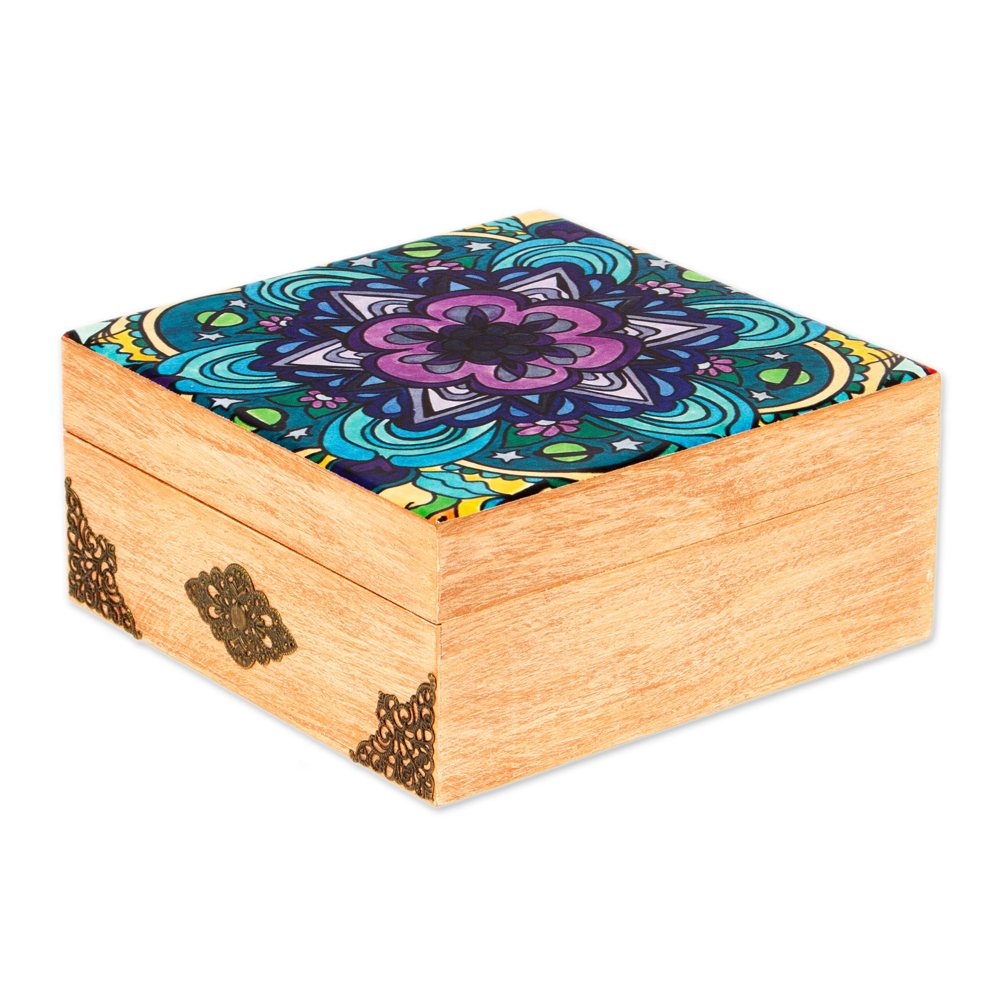 UNICEF Market | Mandala Motif Decoupage Wood Decorative Box from Mexico ...
