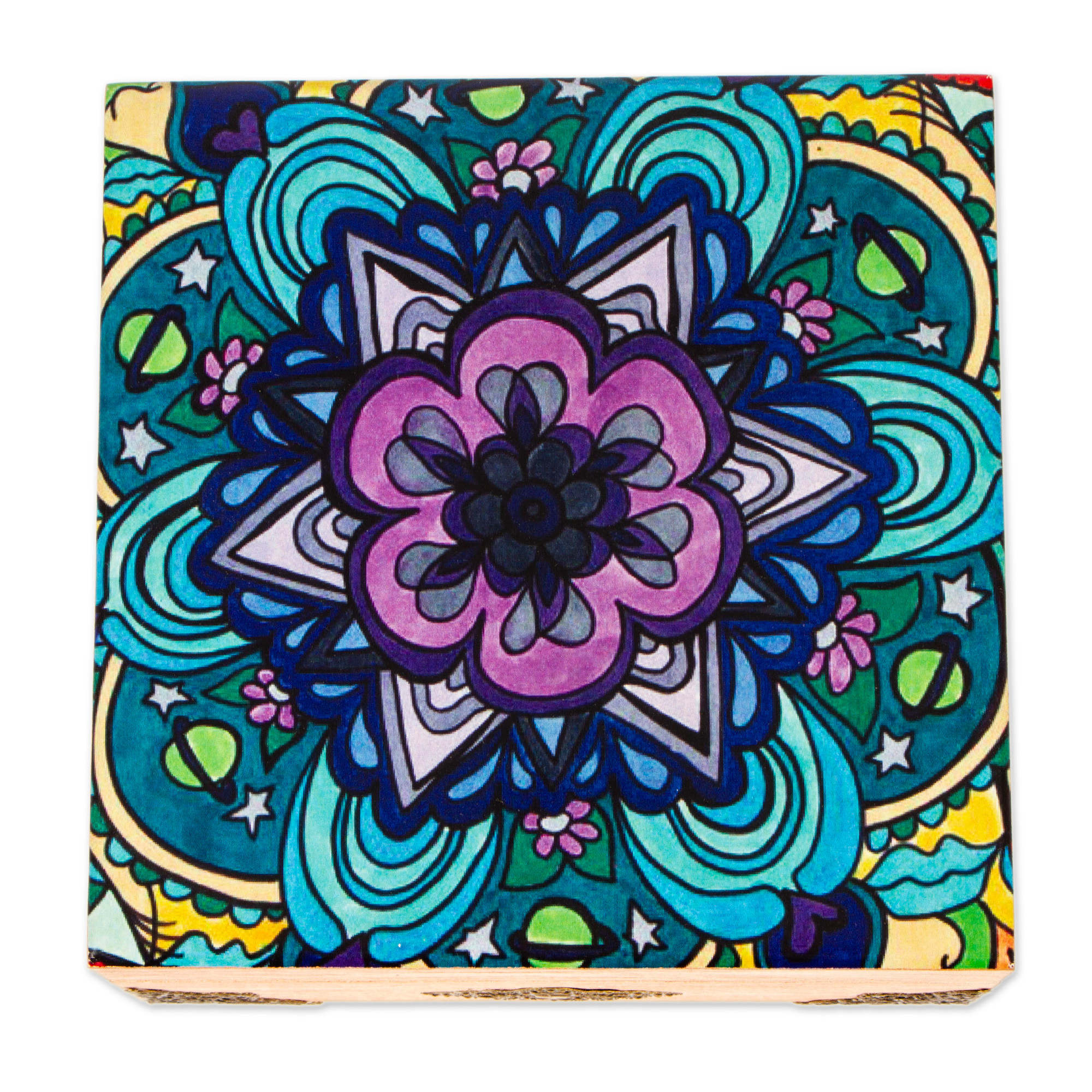 UNICEF Market | Mandala Motif Decoupage Wood Decorative Box from Mexico ...