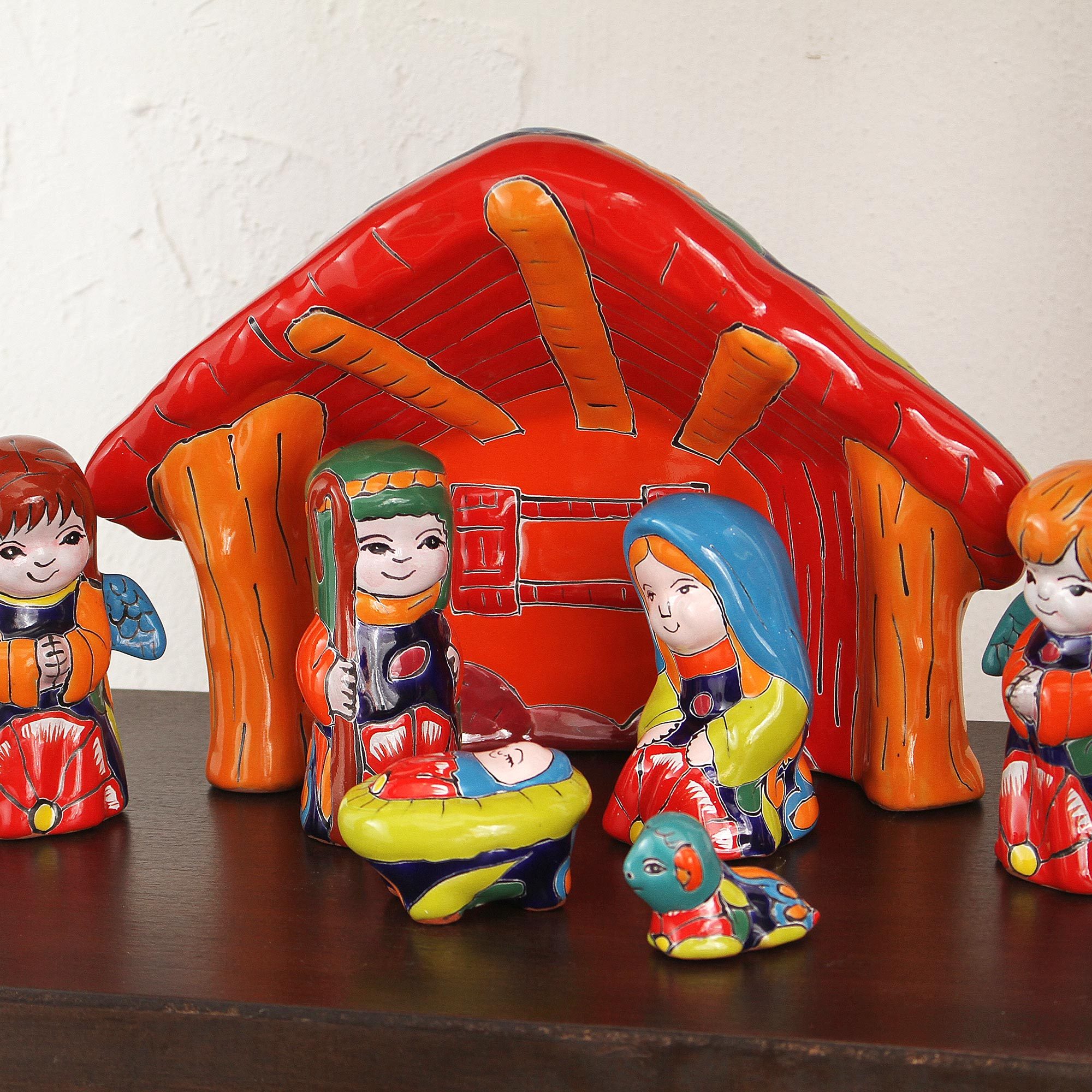 UNICEF Market | Talavera Ceramic Nativity Scene from Mexico (16 Piece ...