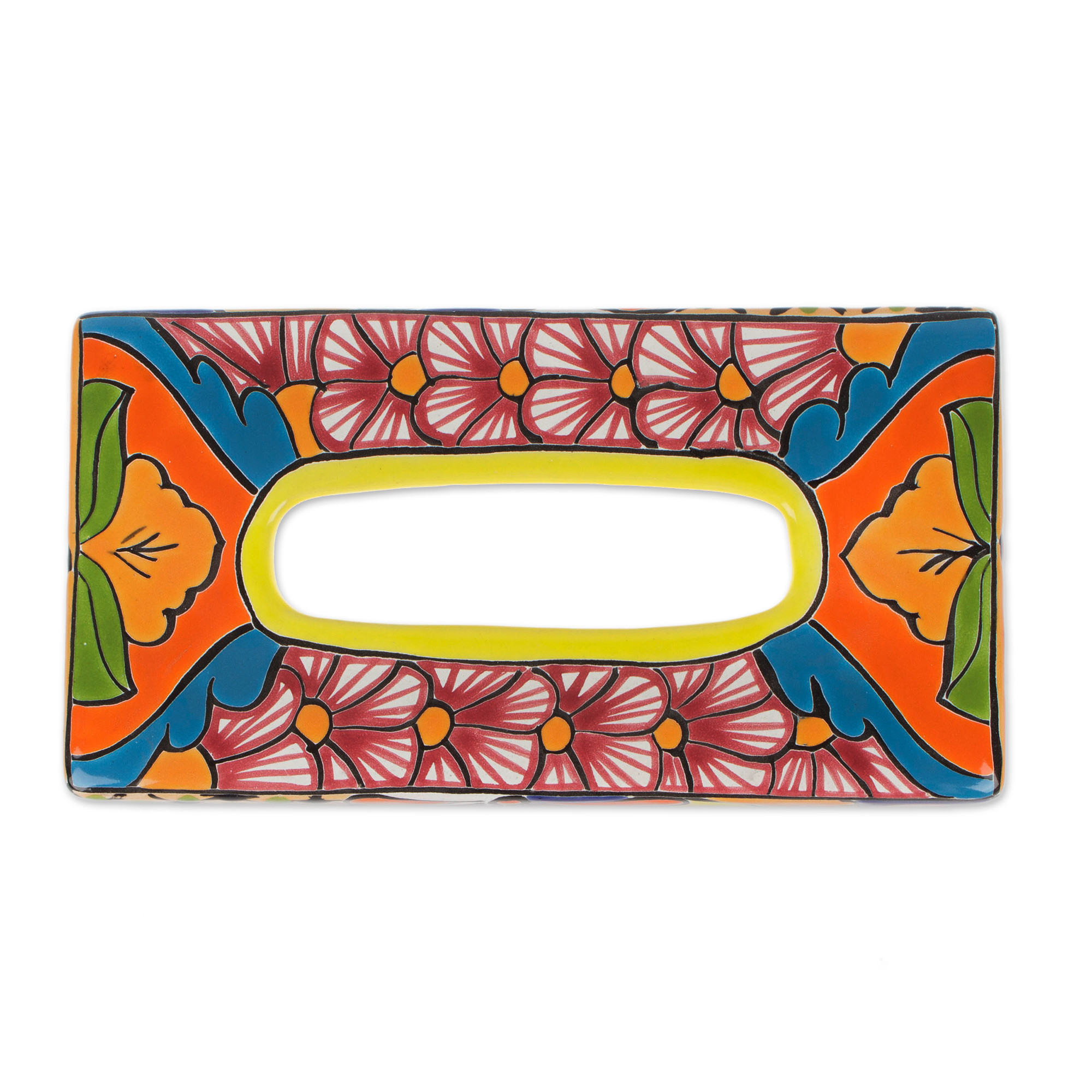 UNICEF Market | Floral Talavera-Style Ceramic Tissue Box Cover from ...
