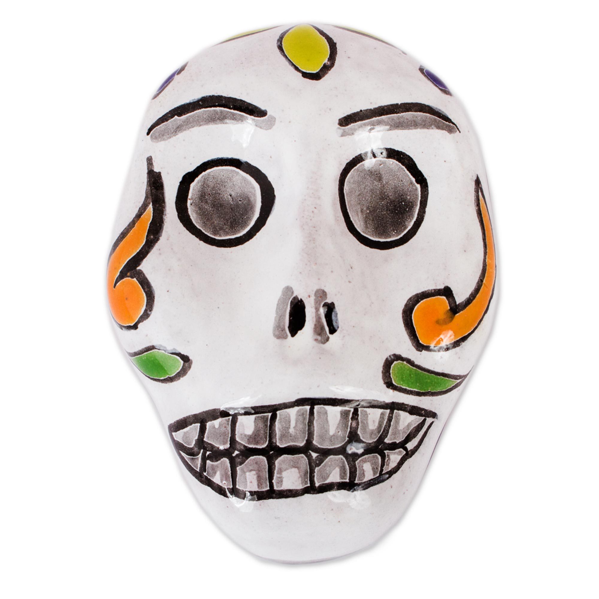 UNICEF Market | Skull-Shaped Talavera-Style Ceramic Decorative Box ...