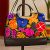 Floral Cotton Accent Leather Handbag from Mexico - Bouquet of Flowers ...