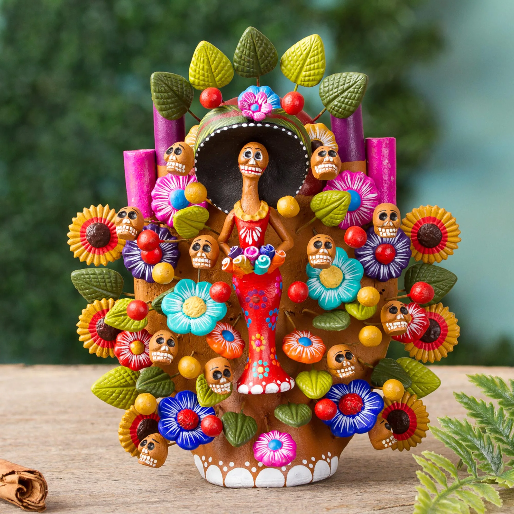 Hand-Painted Catrina-Themed Ceramic Sculpture from Mexico - Catrina ...