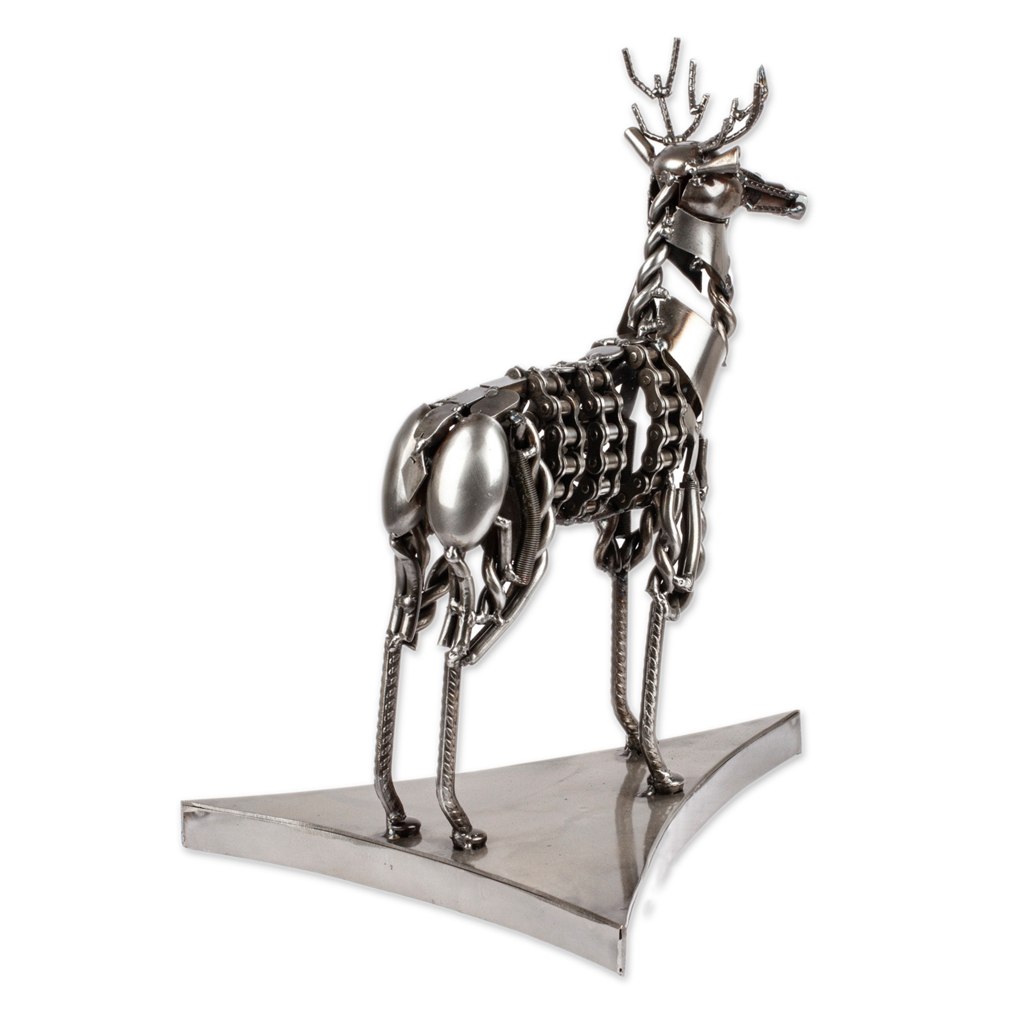 Recycled Metal Auto Part Deer Sculpture from Mexico - Mechanical Deer ...