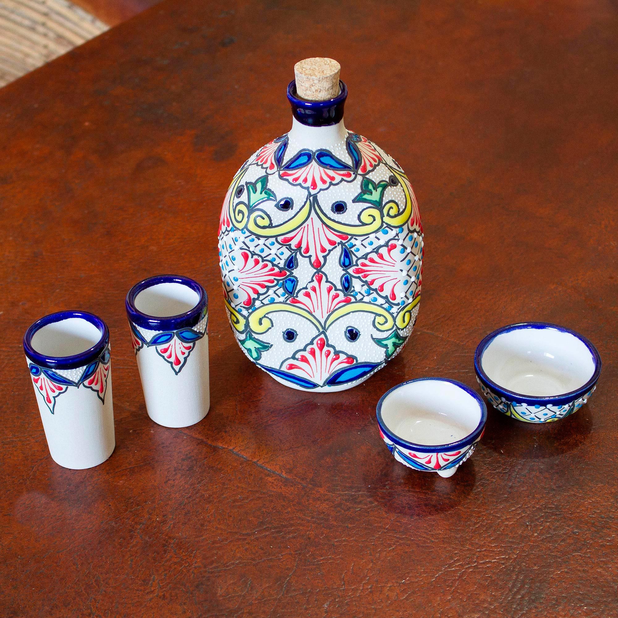 UNICEF Market | 5-Piece Talavera-Style Ceramic Tequila Set from Mexico ...