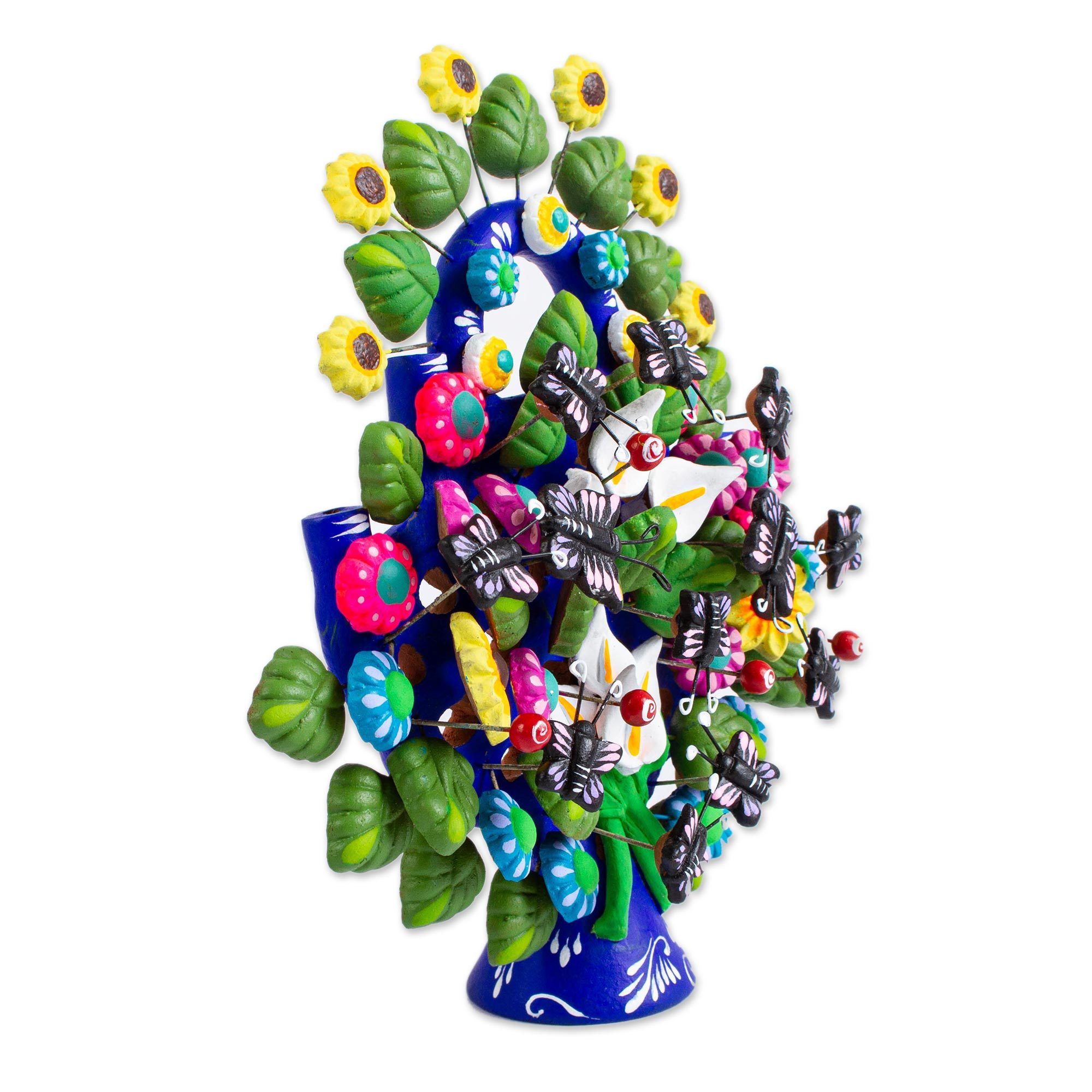 UNICEF Market | Floral Ceramic Tree of Life Sculpture from Mexico ...