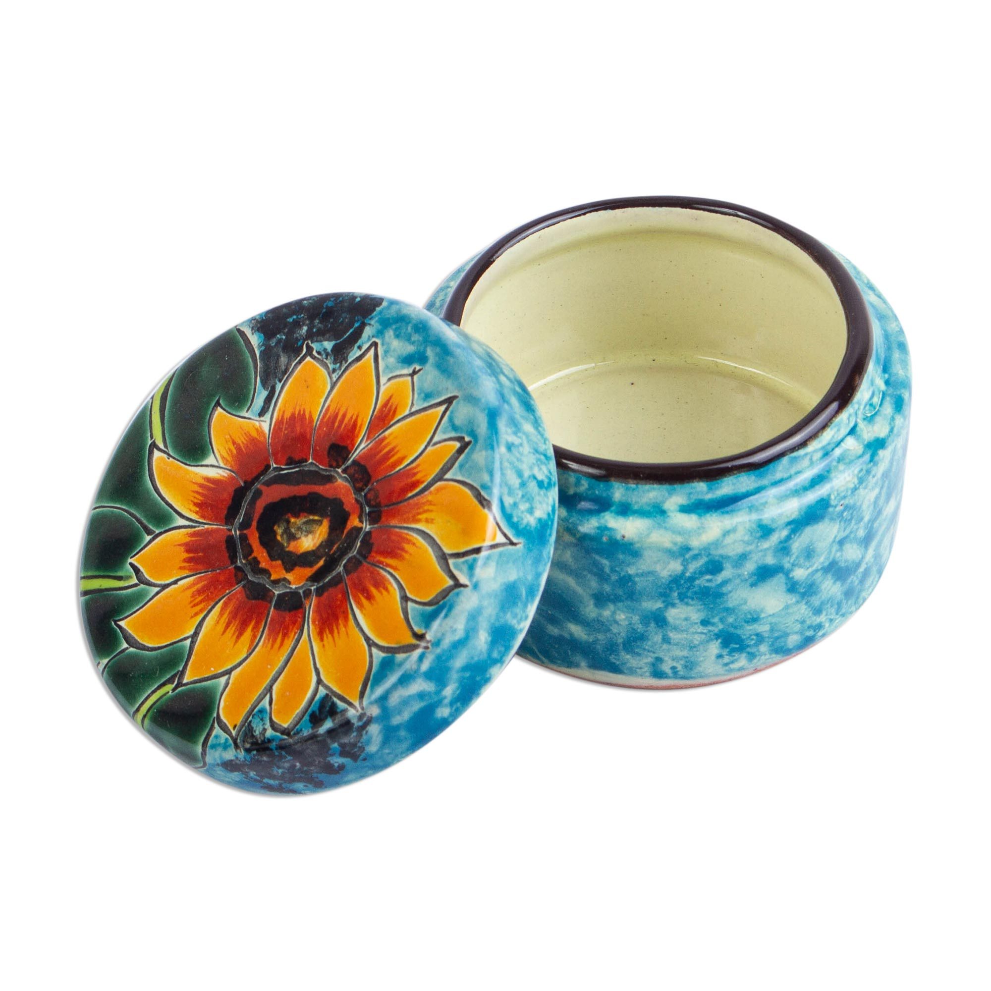 UNICEF Market | Hand Painted Sunflower Ceramic Jewelry Box - Brilliant ...