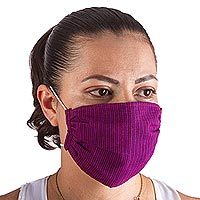 UNICEF Market | 2 Handwoven Red & Purple Pinstripe Cotton Face Masks ...