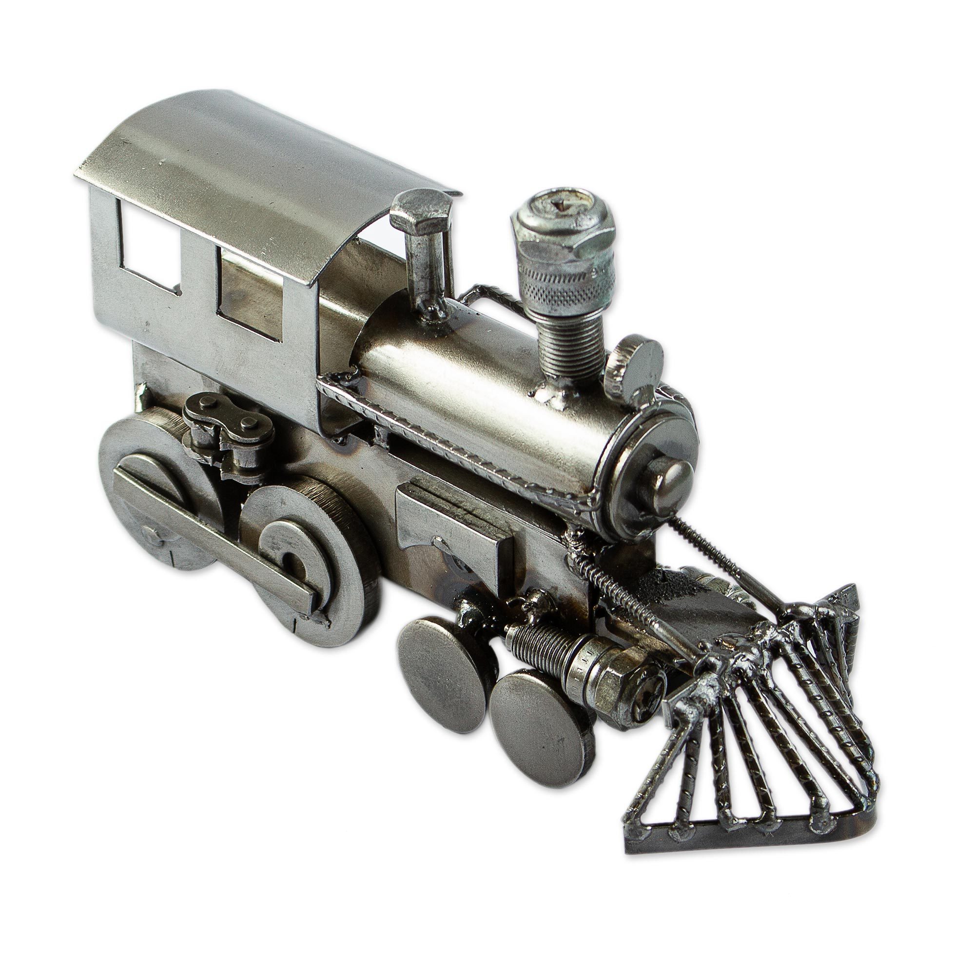 UNICEF Market | Rustic Locomotive Recycled Metal Sculpture - Rustic ...
