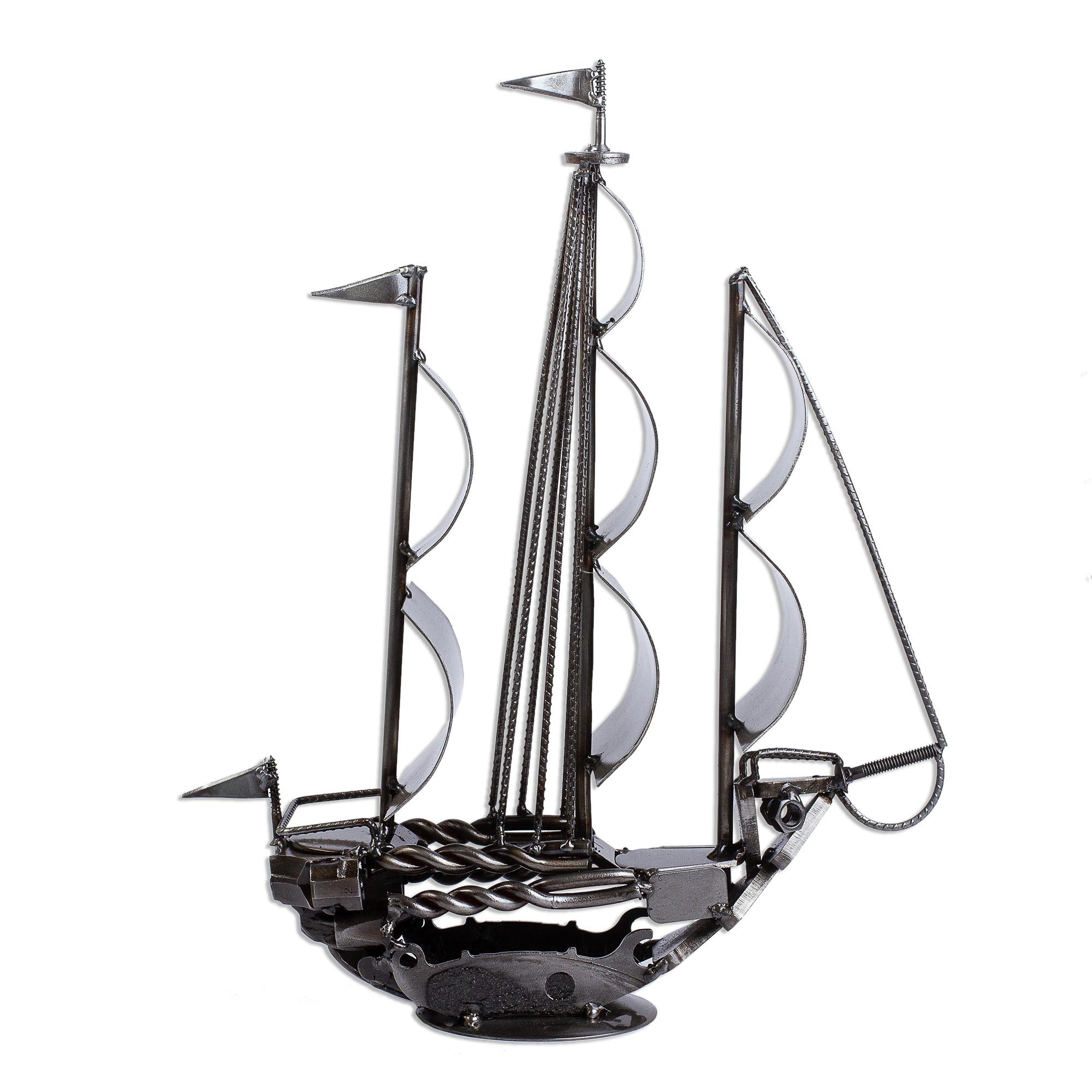 UNICEF Market | Rustic Sailing Ship Metal Sculpture - Rustic Ship