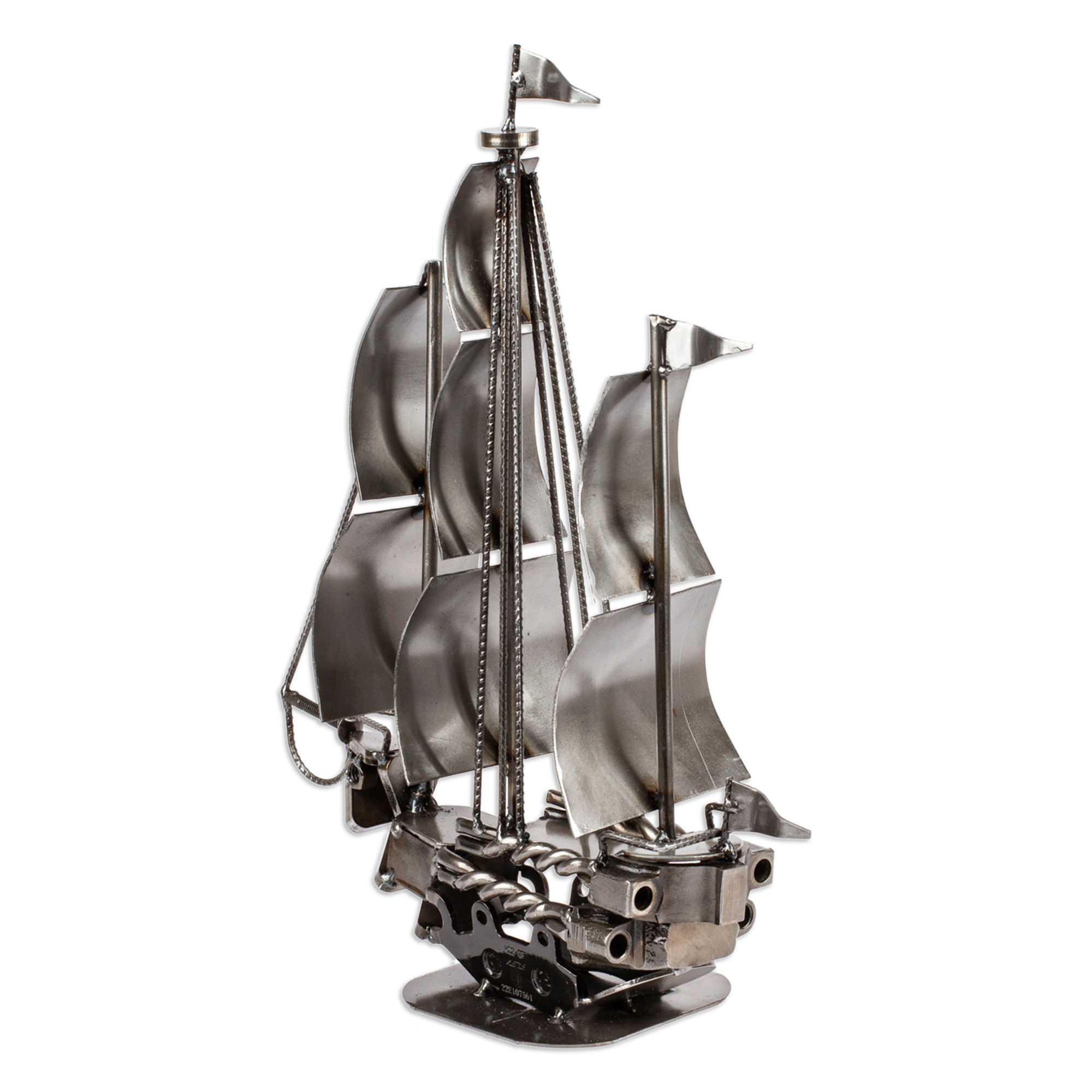 Rustic Sailing Ship Metal Sculpture - Rustic Ship | NOVICA