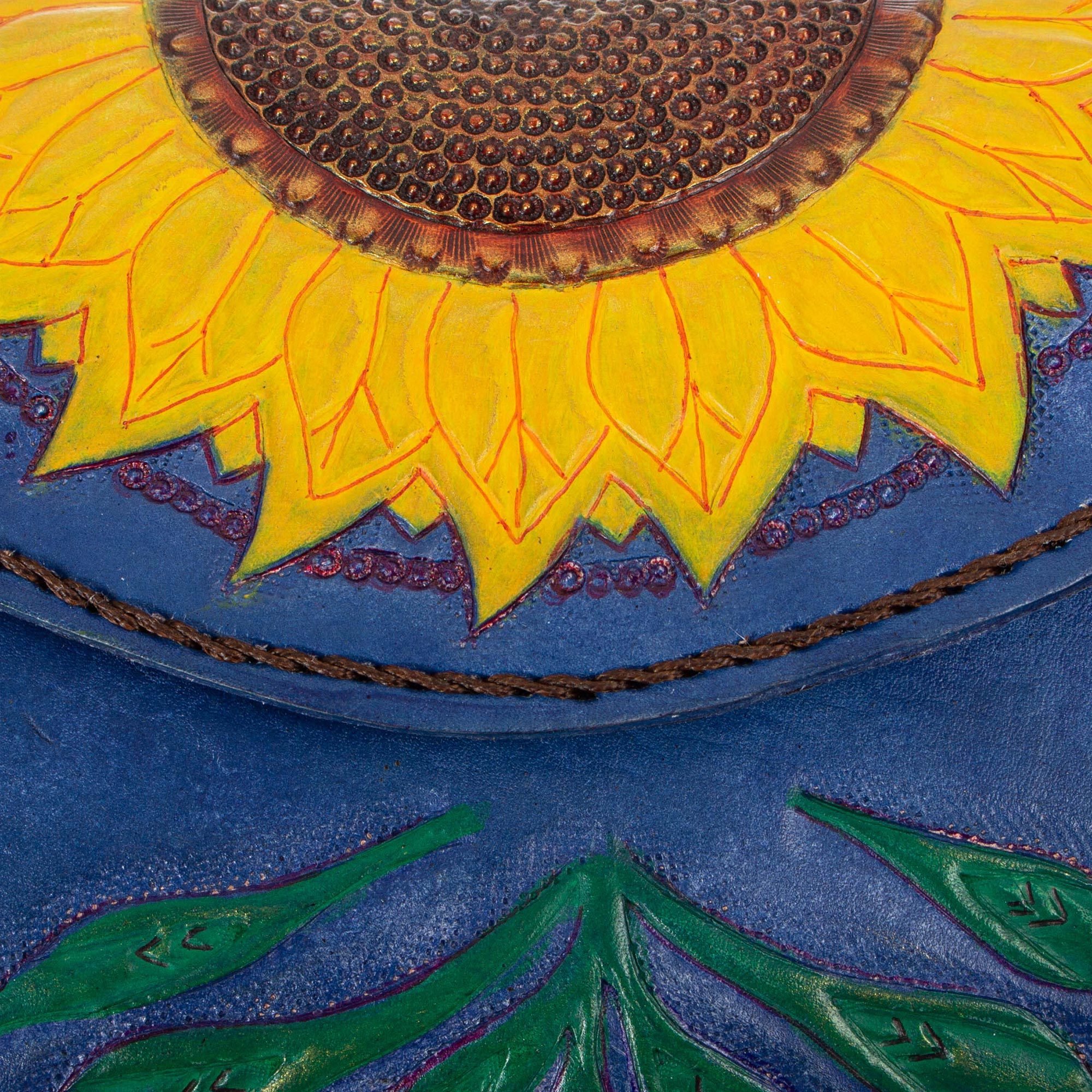 UNICEF Market | Hand Tooled Sunflower Motif Clutch or Shoulder Bag ...