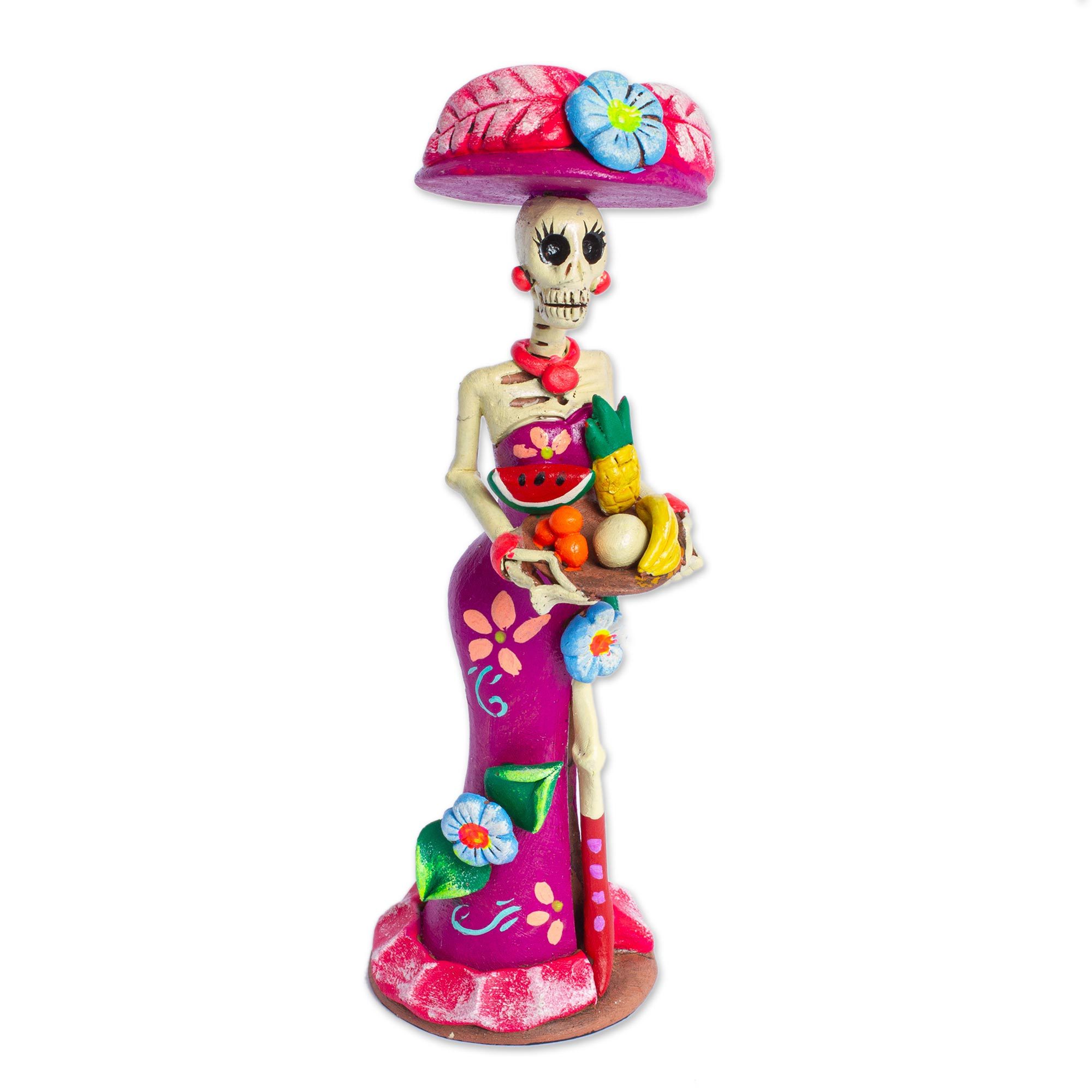 UNICEF Market | Handmade Day of the Dead Fuchsia Ceramic Catrina ...