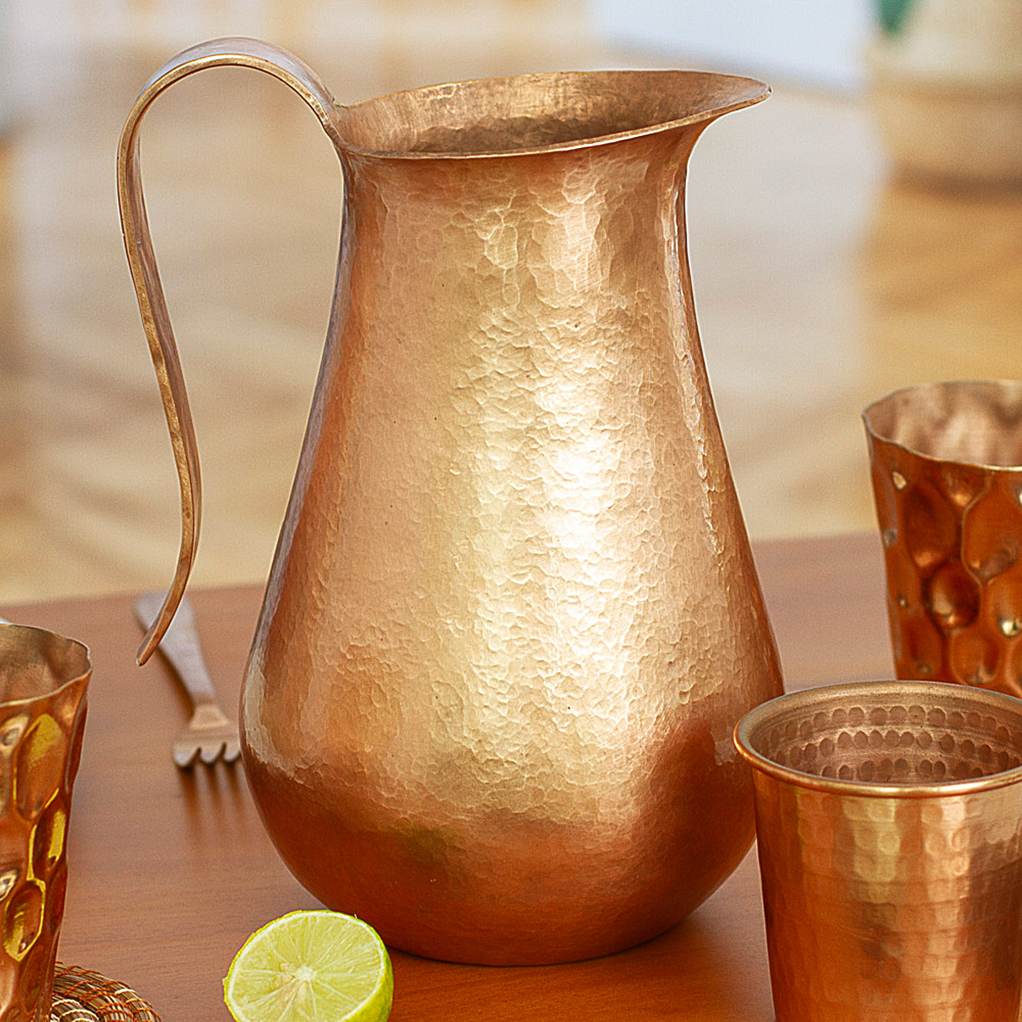 Hand Hammered Copper Pitcher from Mexico - Michoacan Magic | NOVICA