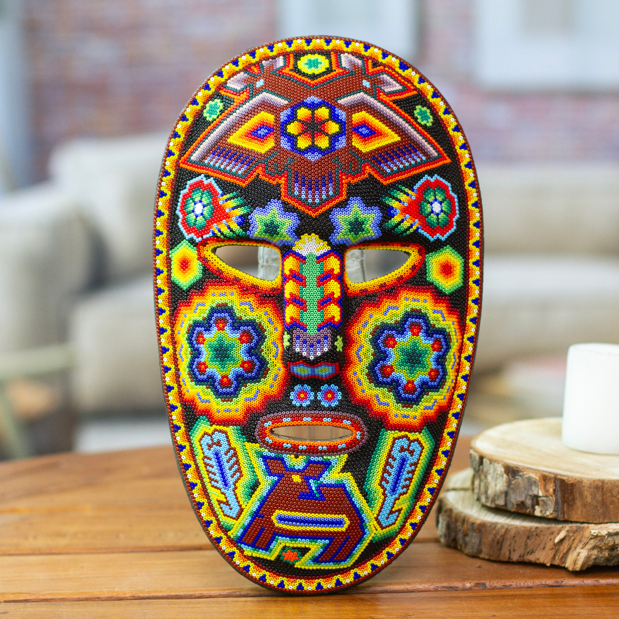 UNICEF Market | Colorful Handcrafted Huichol Beadwork Mask - Huichol ...